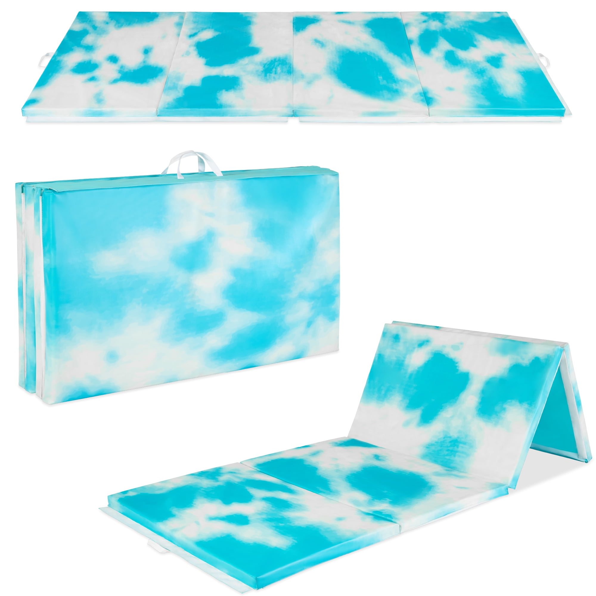 Best Choice Products 10ftx4ftx2in Folding Gym Mat 4-Panel Gymnastics ...