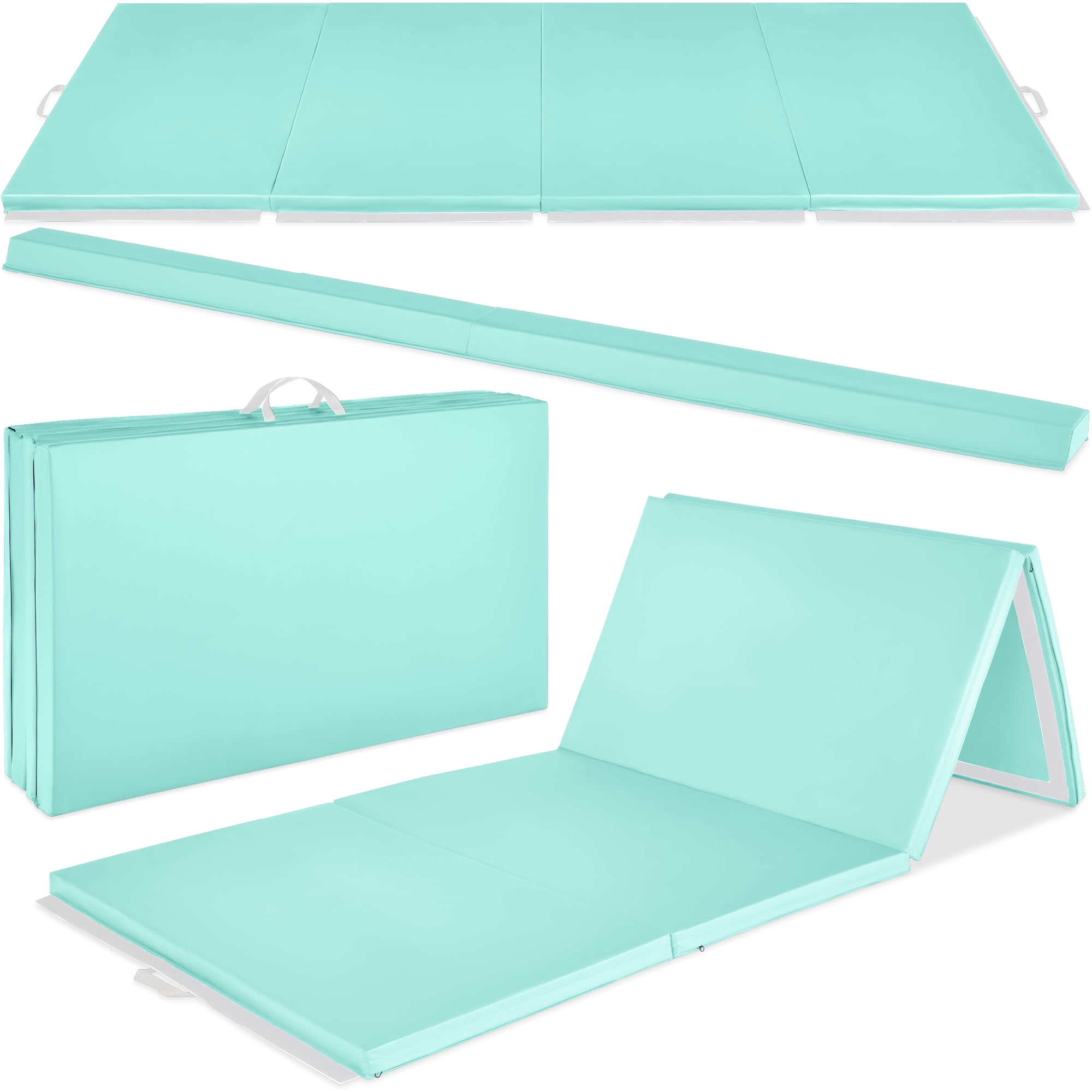 Best Choice Products 10ftx4ftx2in Folding Gym Mat 4-Panel w/ Carrying ...