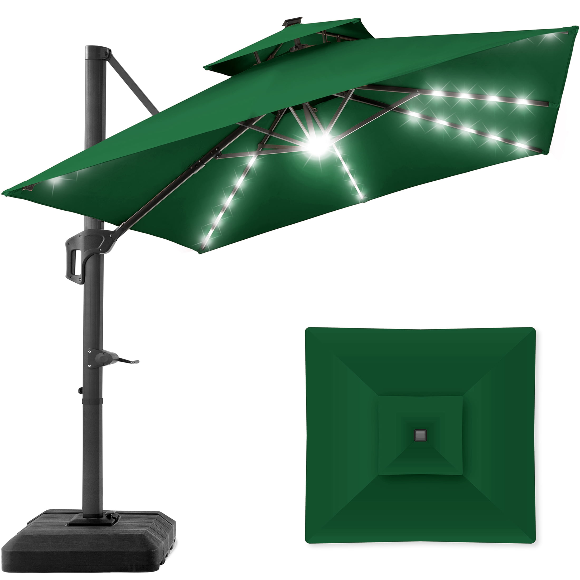 Best Choice Products 10x10ft Large Backyard Solar LED Cantilever Patio ...