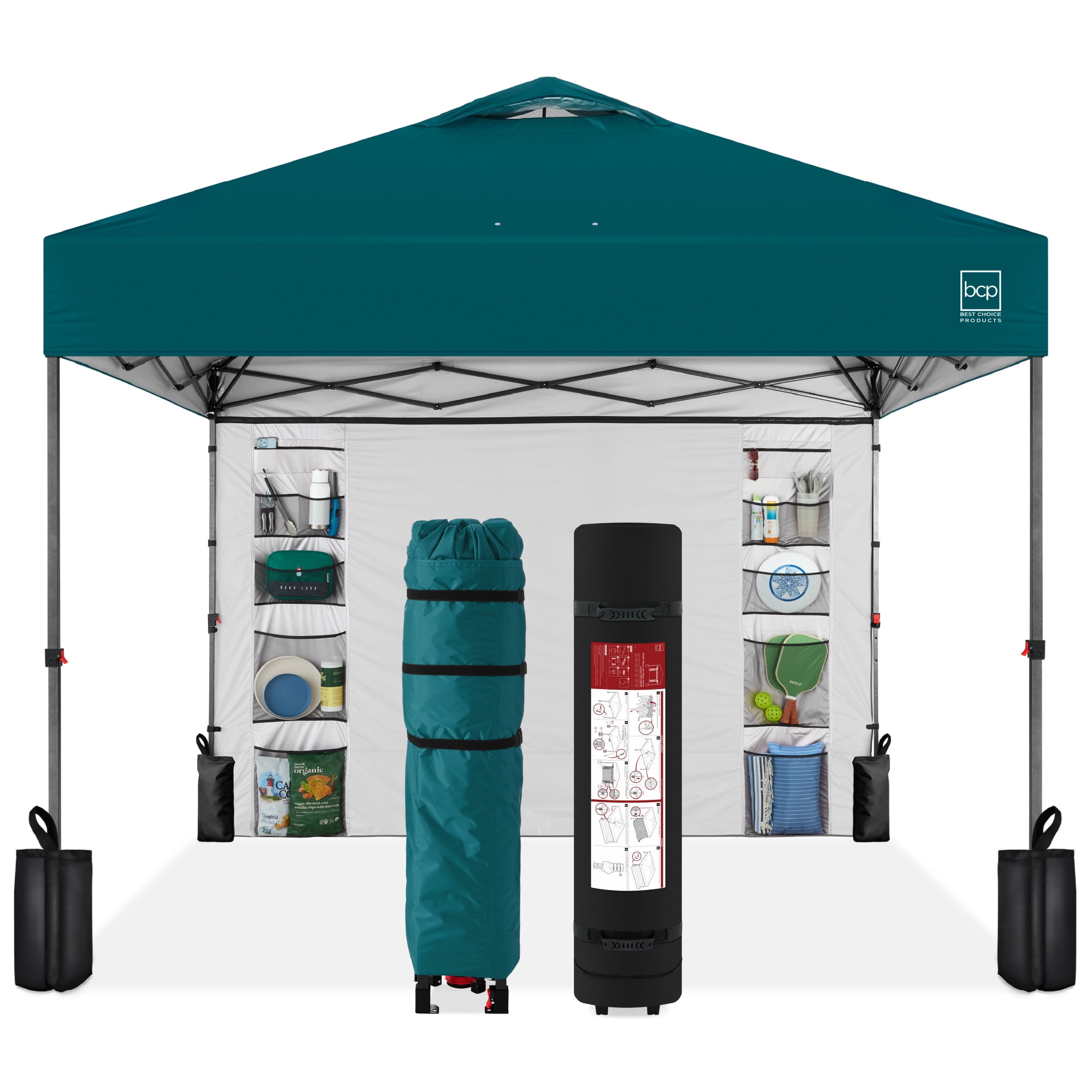 Pop Up Tent, 10x10ft with Side Wall, Camouflage, Portable Canopy, Easy ...
