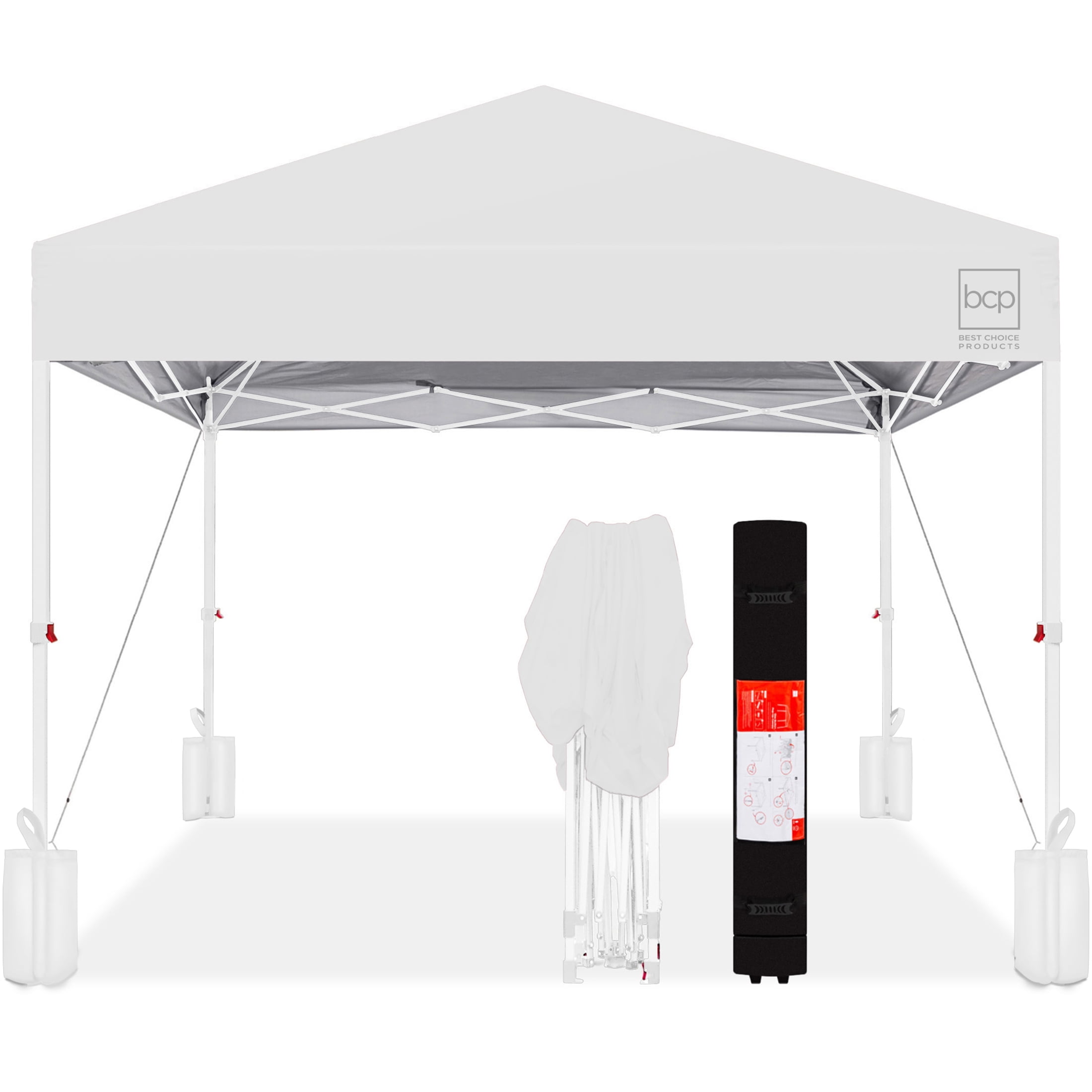 Best Choice Products 10x10ft Pop Up Canopy with 1-Button Setup, Wheeled ...