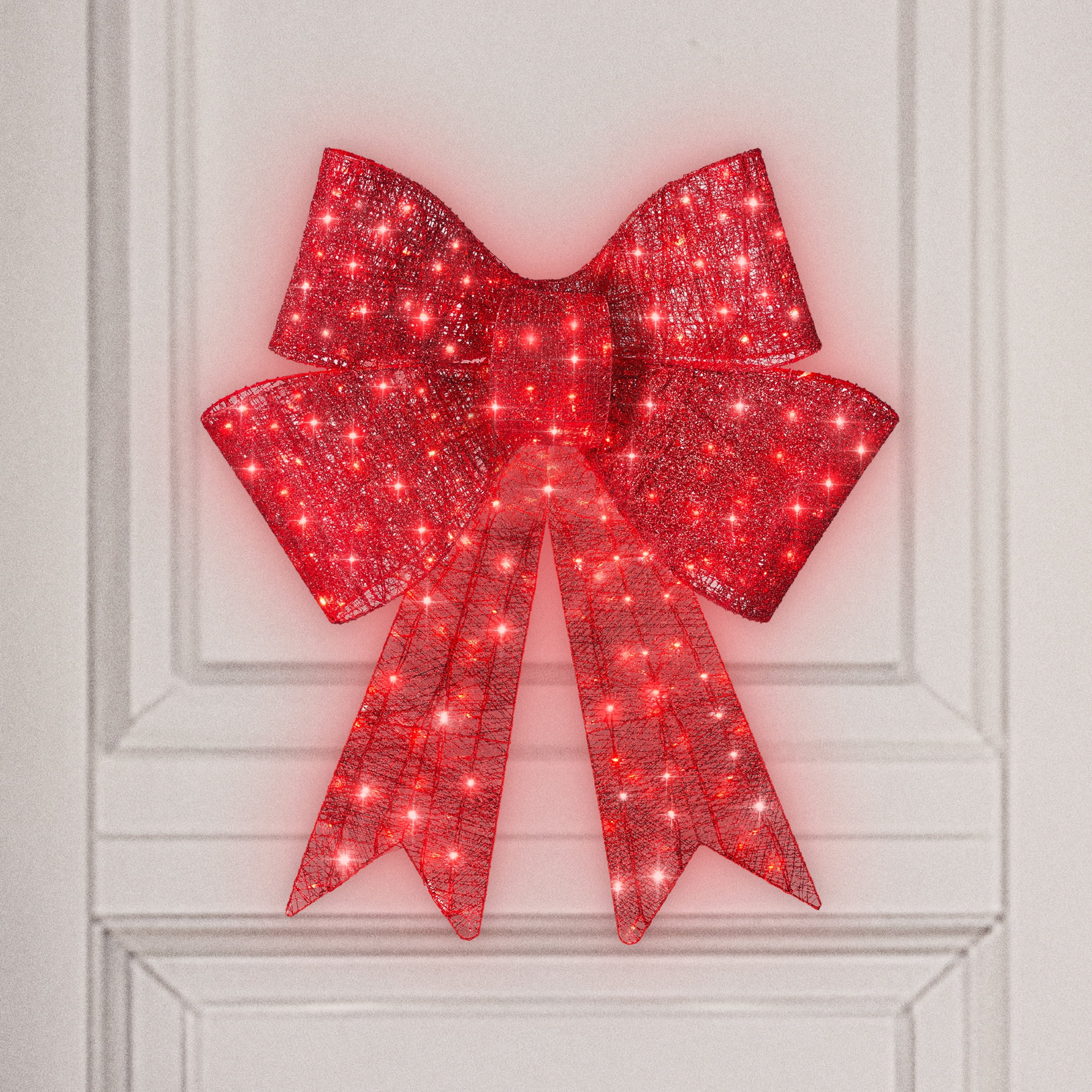 Best Choice Products 24in Pre-Lit XL Christmas Bow, Large Outdoor LED ...