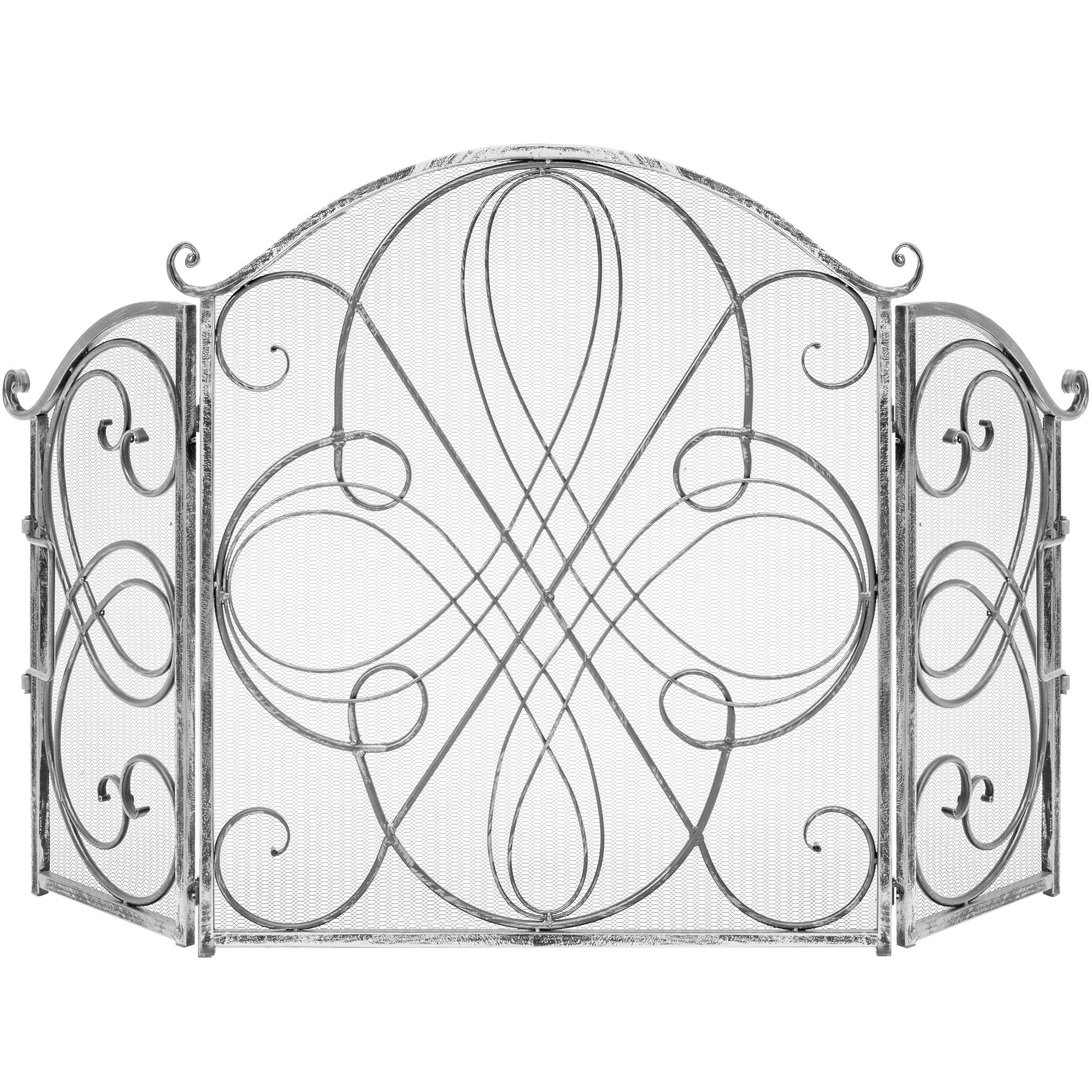 Best Choice 3-Panel Folding Mesh Wrought Iron Fireplace Safety Screen ...