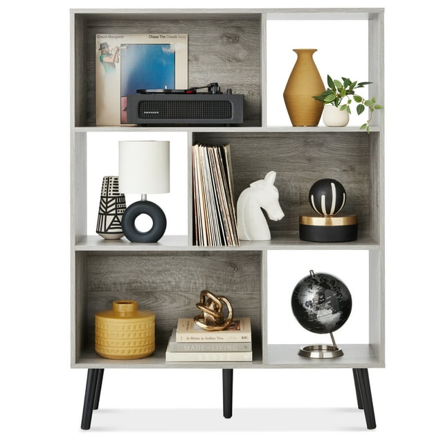 Best Choice Products 3-Tier Mid-Century Modern Wooden Bookcase w ...