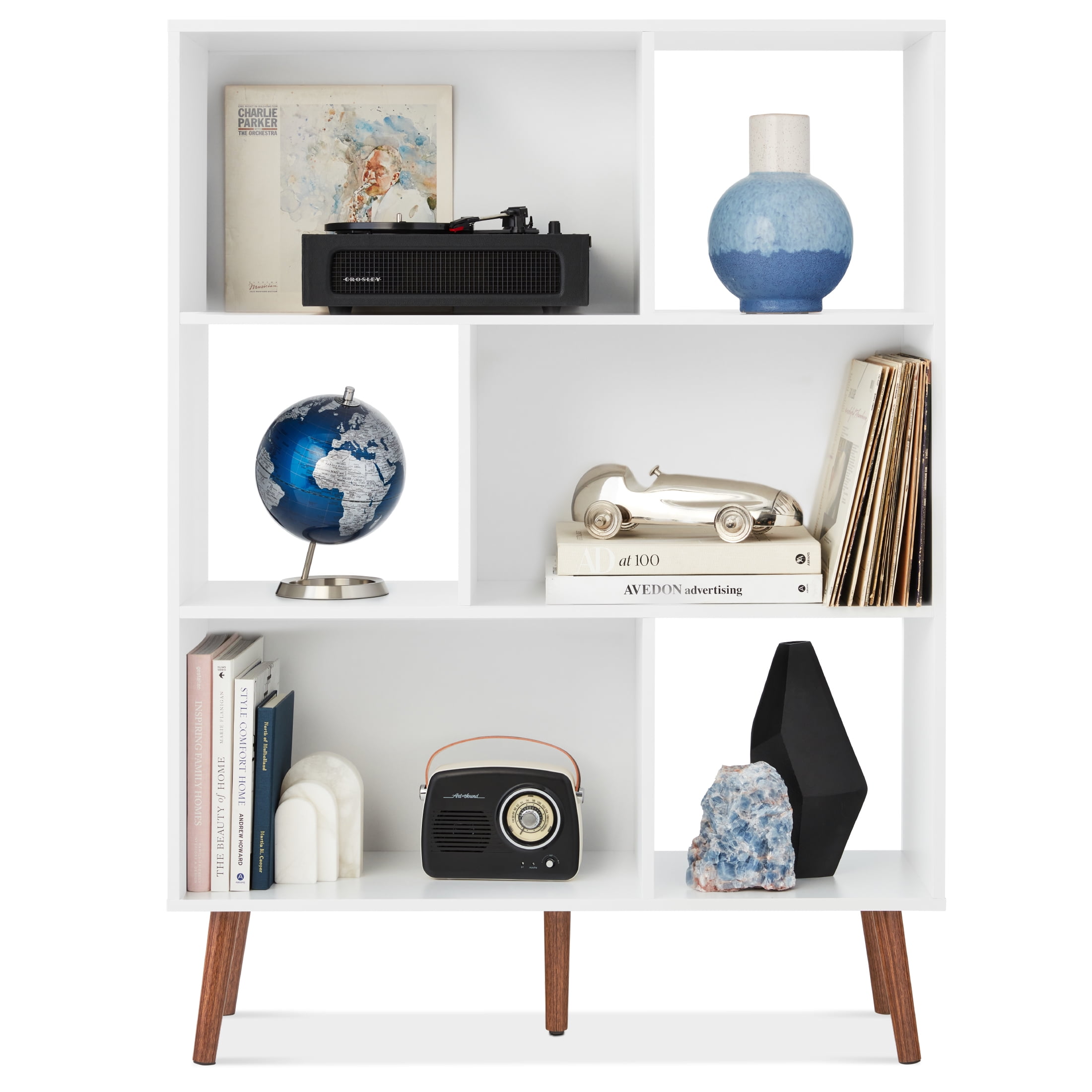 Best Choice Products 3-Tier Mid-Century Modern Wooden Bookcase w ...