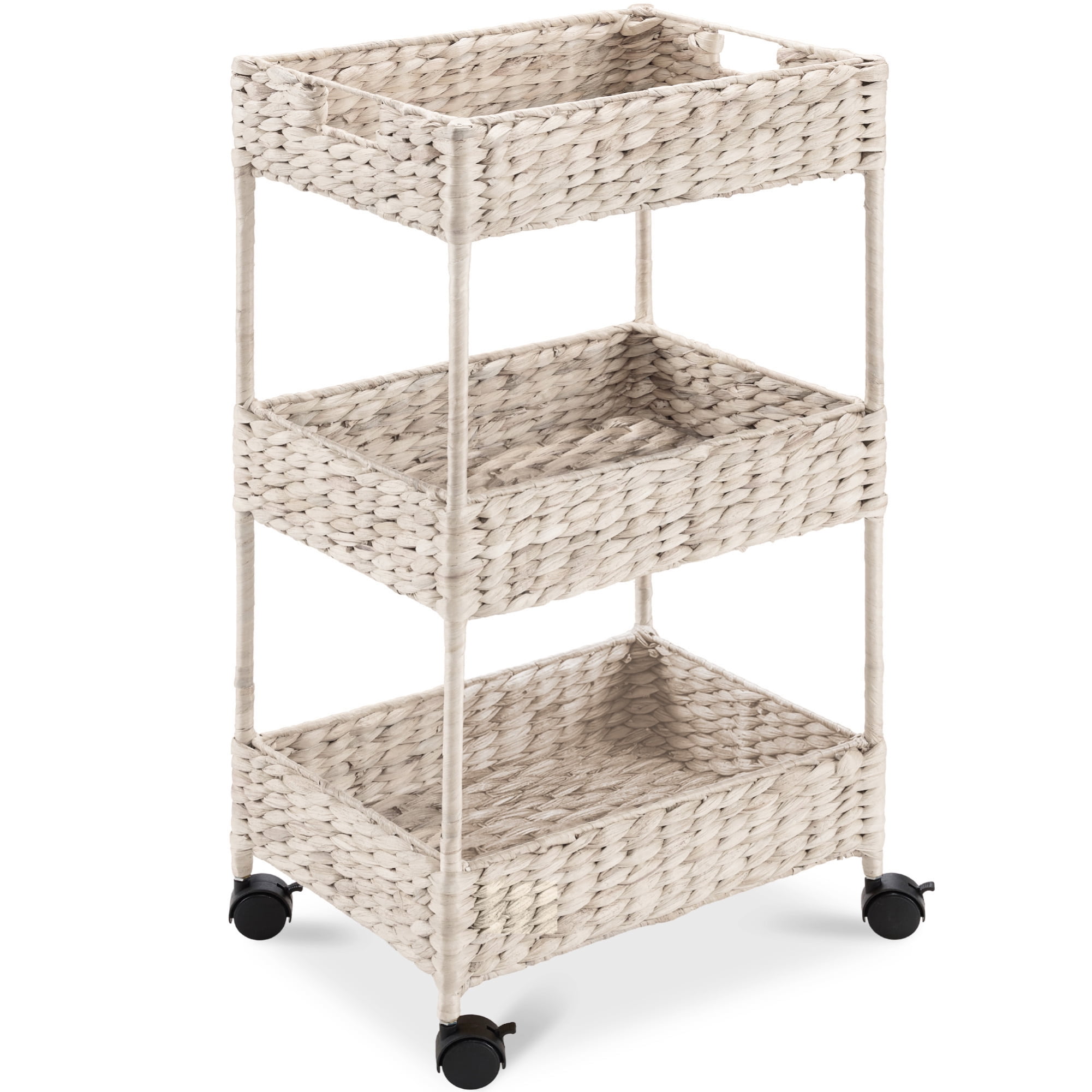 Best Choice Products 3-Tier Water Hyacinth Rolling Nursery Caddy w ...