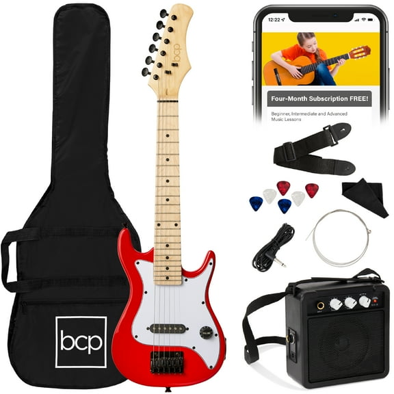 HarmonyStrings 30in Kids Electric Guitar Beginner Starter Kit w/ 5W ...