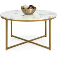 Ktaxon Golden Coffee Table, Modern 30.7" Round Table 2-Layer Display ...