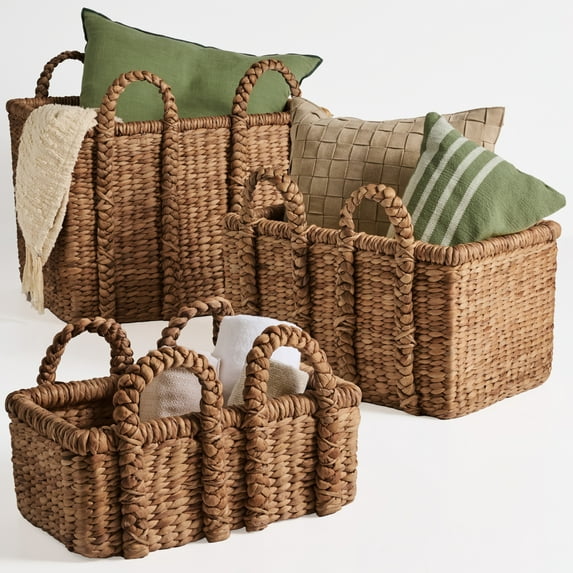 Best Choice Products 3PC Water Hyacinth Chunky Basket Set - Chestnut ...