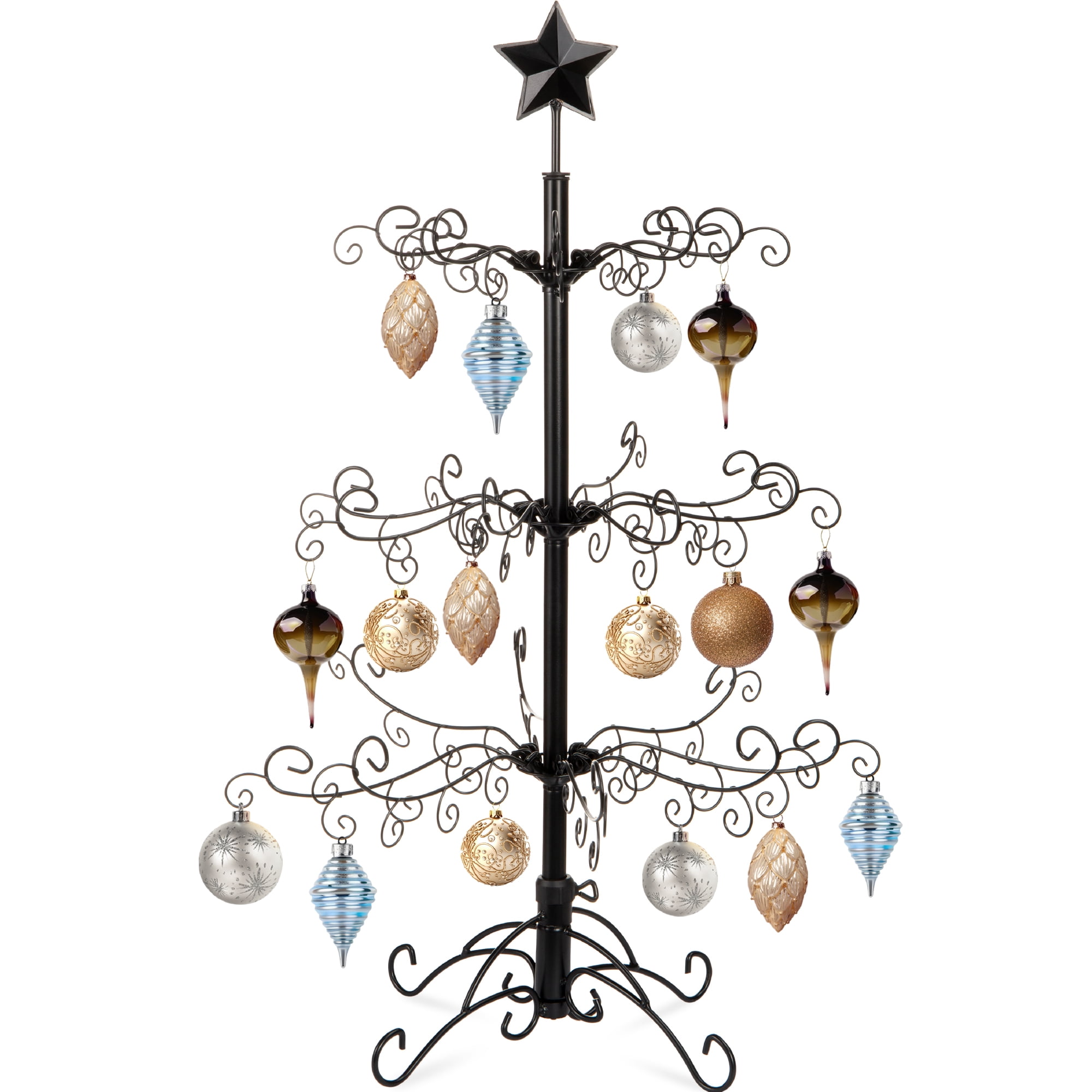 Best Choice Products 3ft Wrought Iron Ornament Display Tree, Black ...