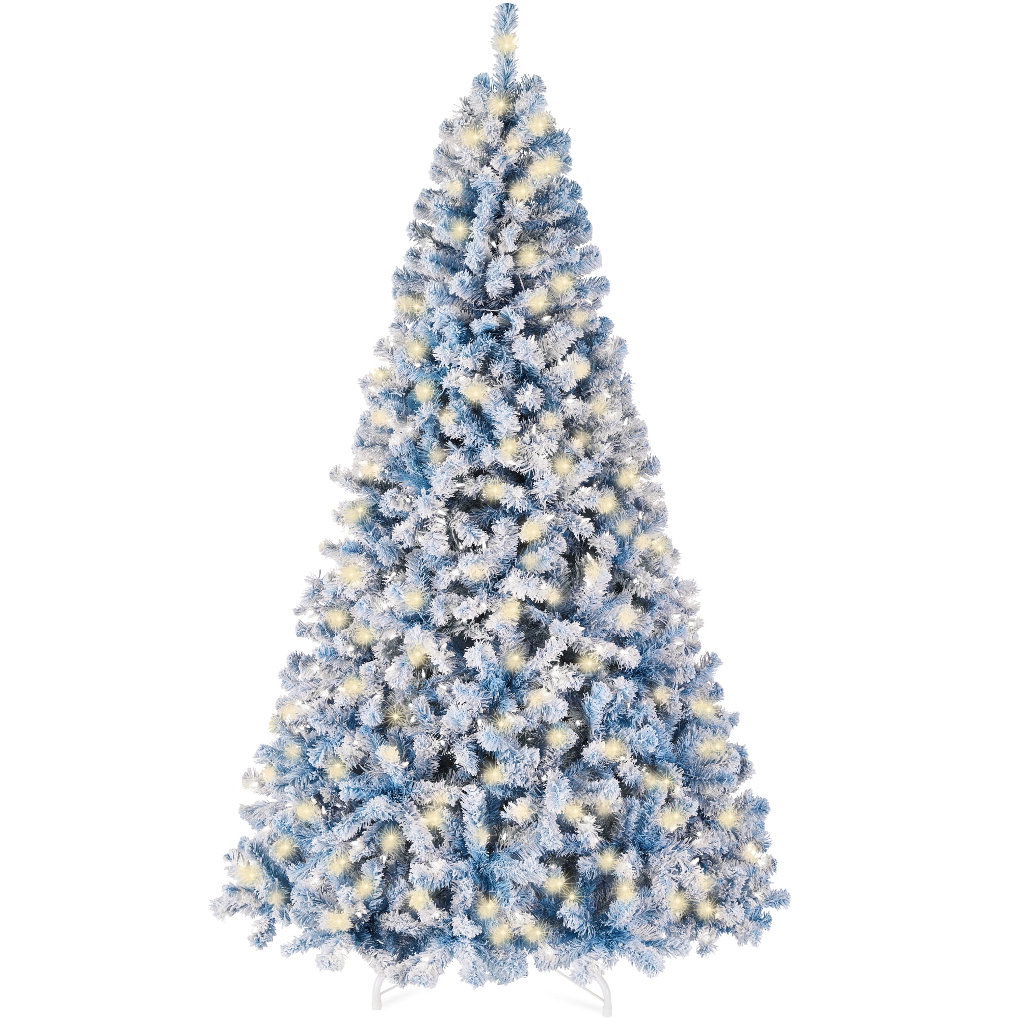 Best Choice Products 4.5ft Pre-Lit Ice Blue Christmas Pine Tree w ...