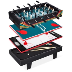 48" 3-in-1 Multi Game, Pool Table, Air Hockey, Foosball Table, by MD ...