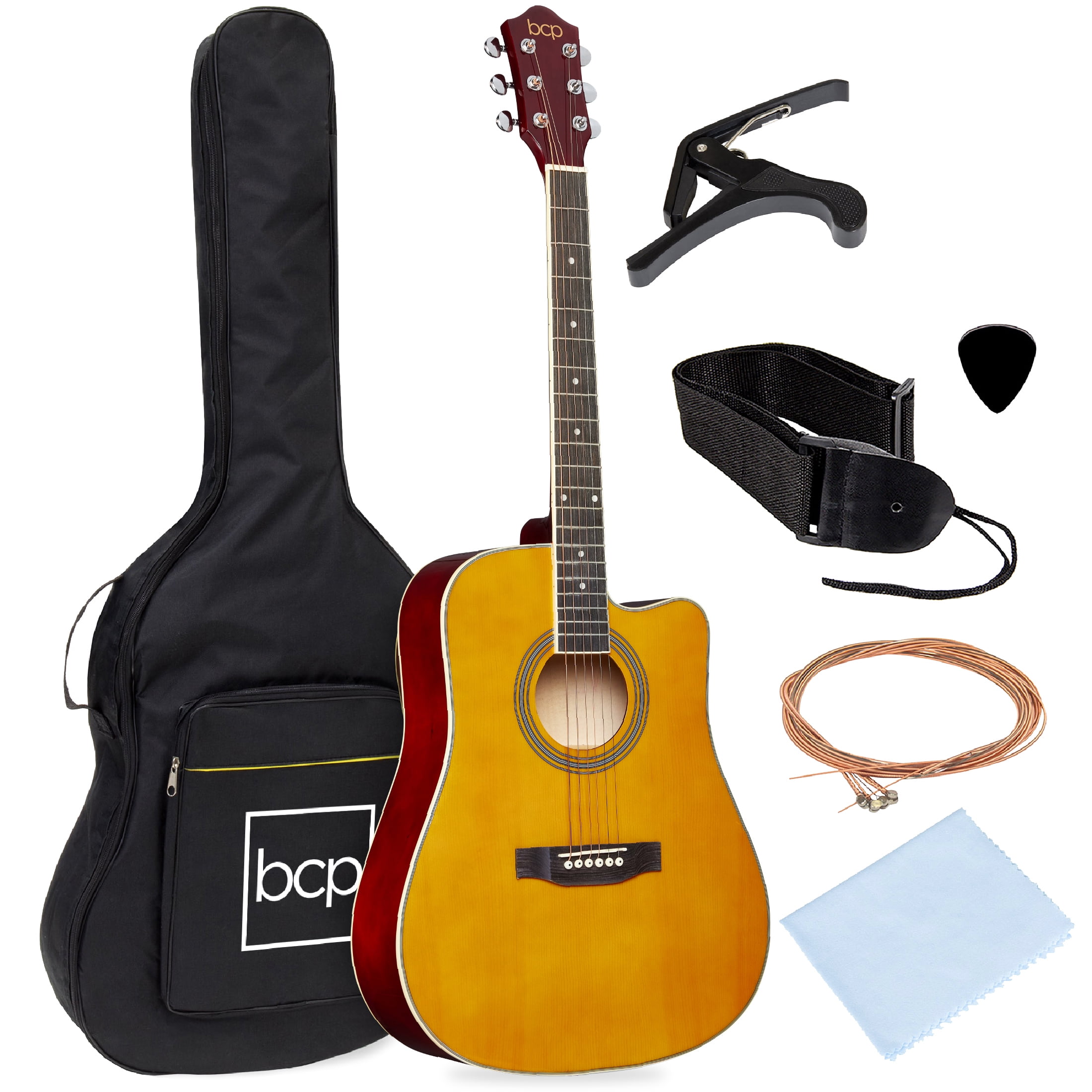 Best Choice Products 41in Adult Real Full Size Acoustic Guitar Set with ...