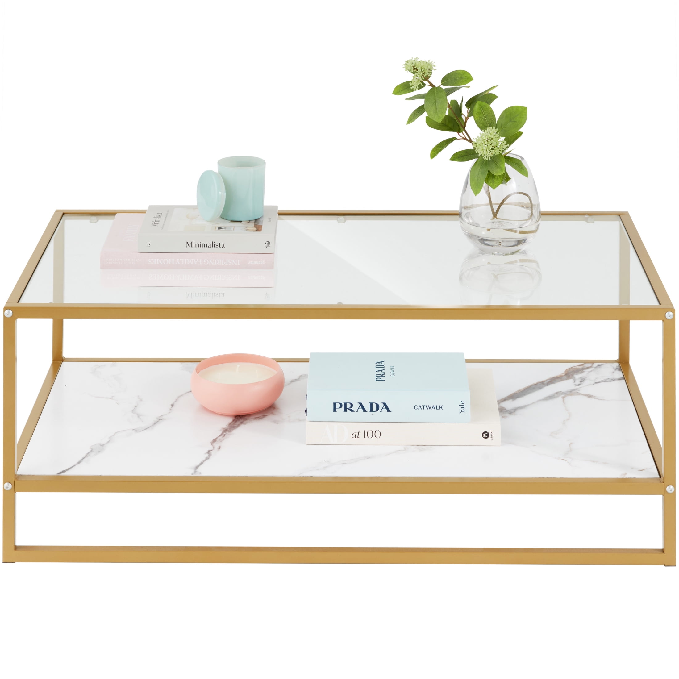 Best Choice Products 44in 2-Tier Rectangular Coffee Table, 2-in-1 ...