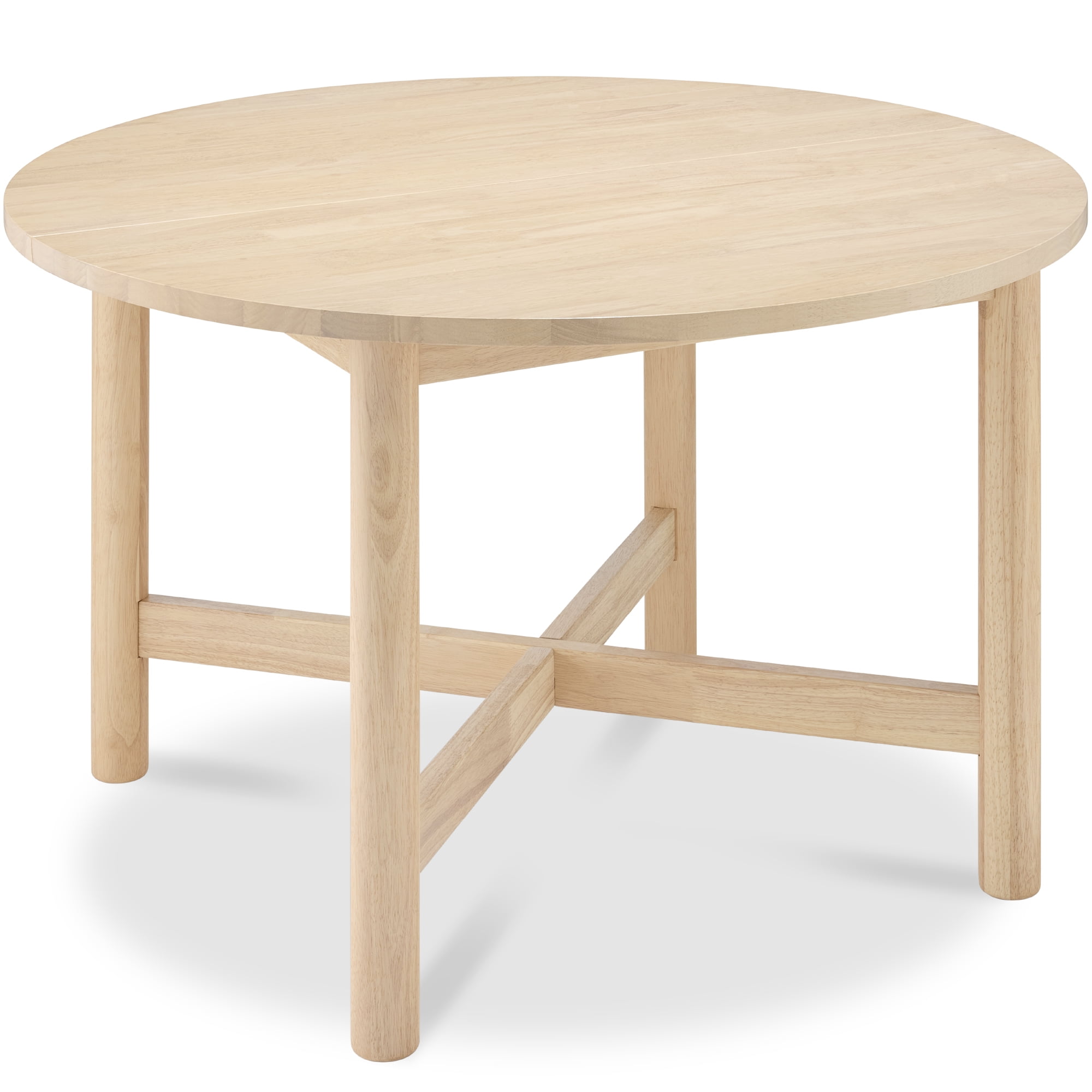 Best Choice Products 47In Round Solid Wood Dining Table, Modern ...