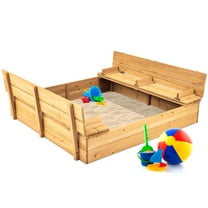 Best Choice Products Kid's Octagonal Wooden Outdoor Sandbox w/ Benches ...
