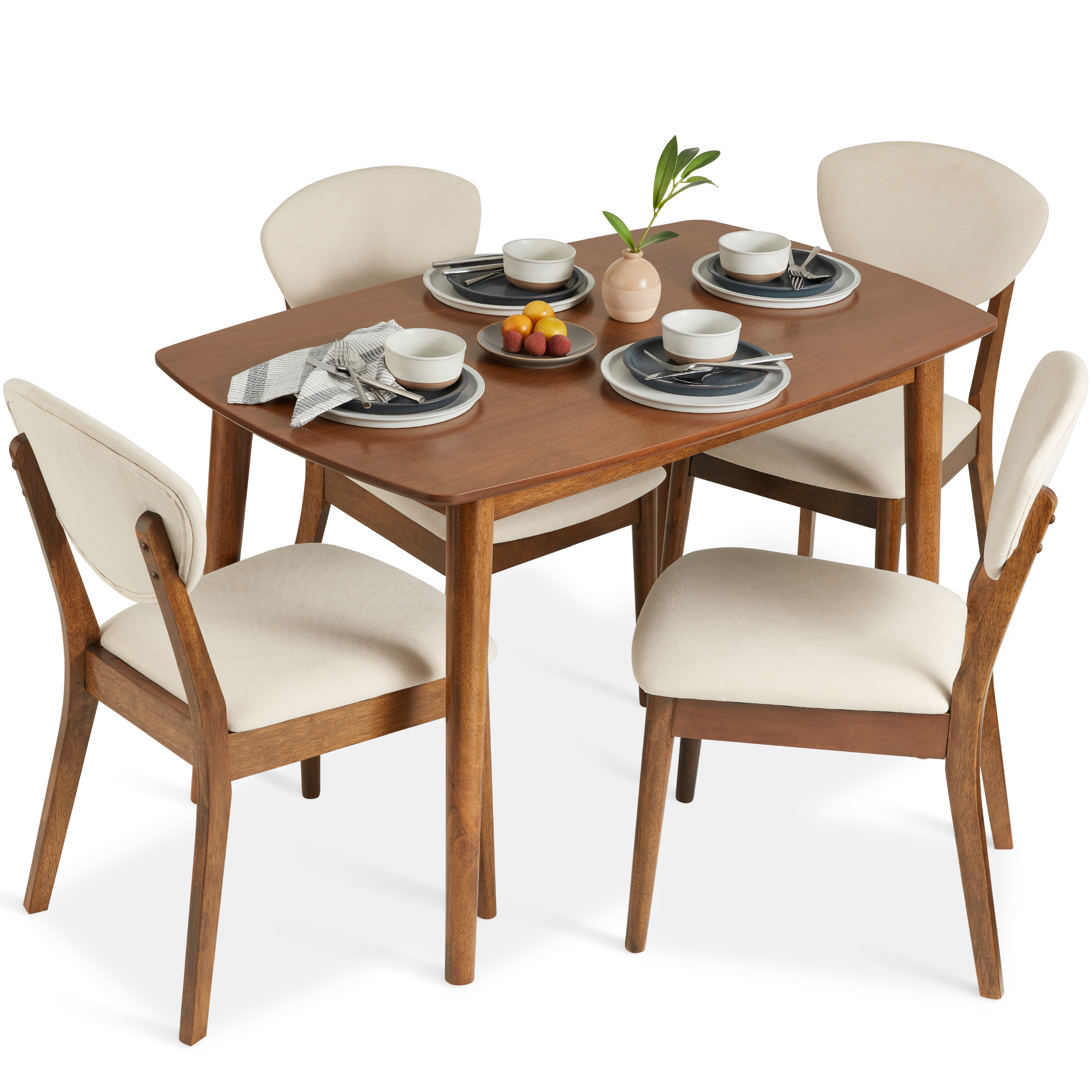 Best Choice Products 5-Piece Kitchen Dining Table Set w/ Glass Tabletop ...