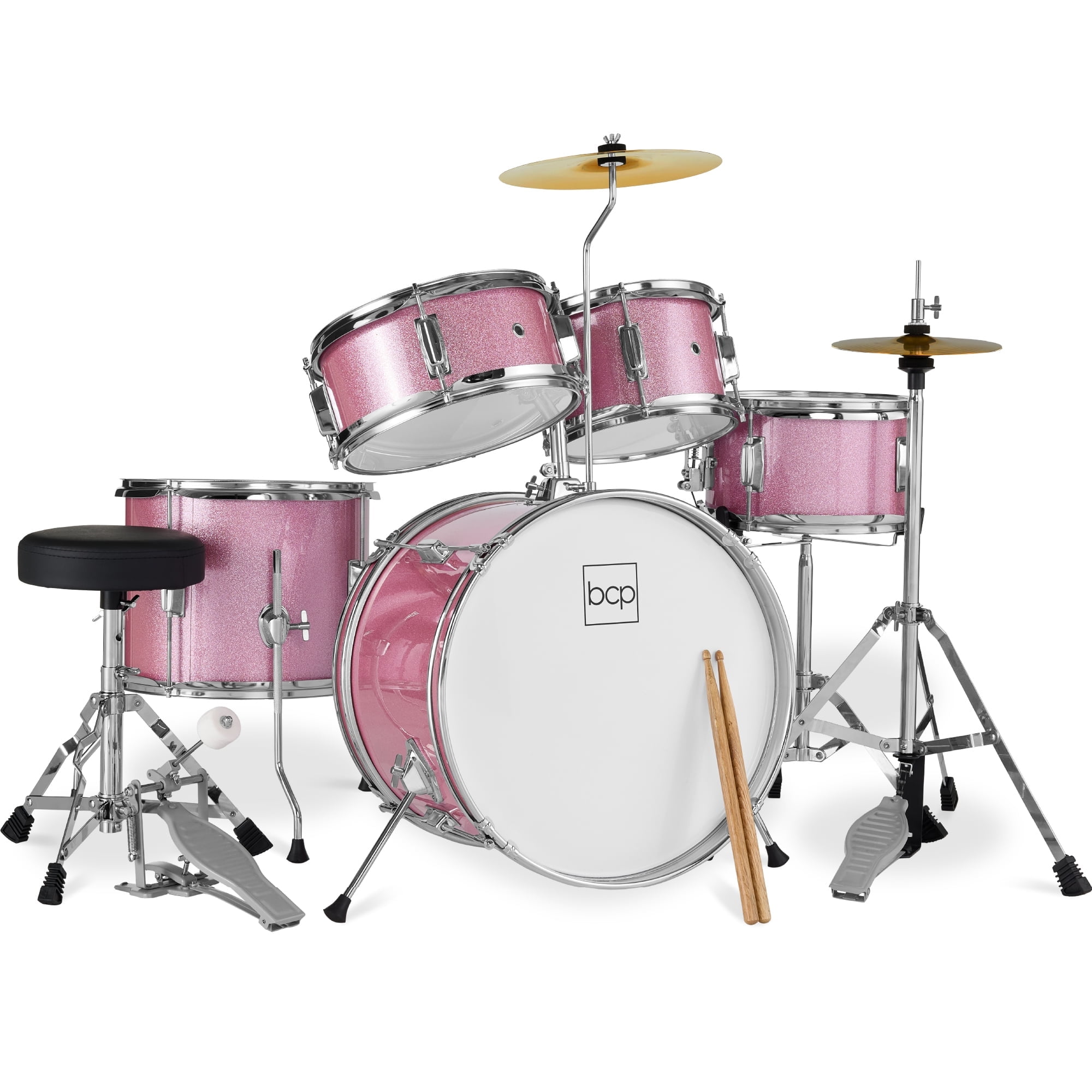 Best Choice Products 5-Piece Kids Beginner Junior Drum Set, Percussion ...