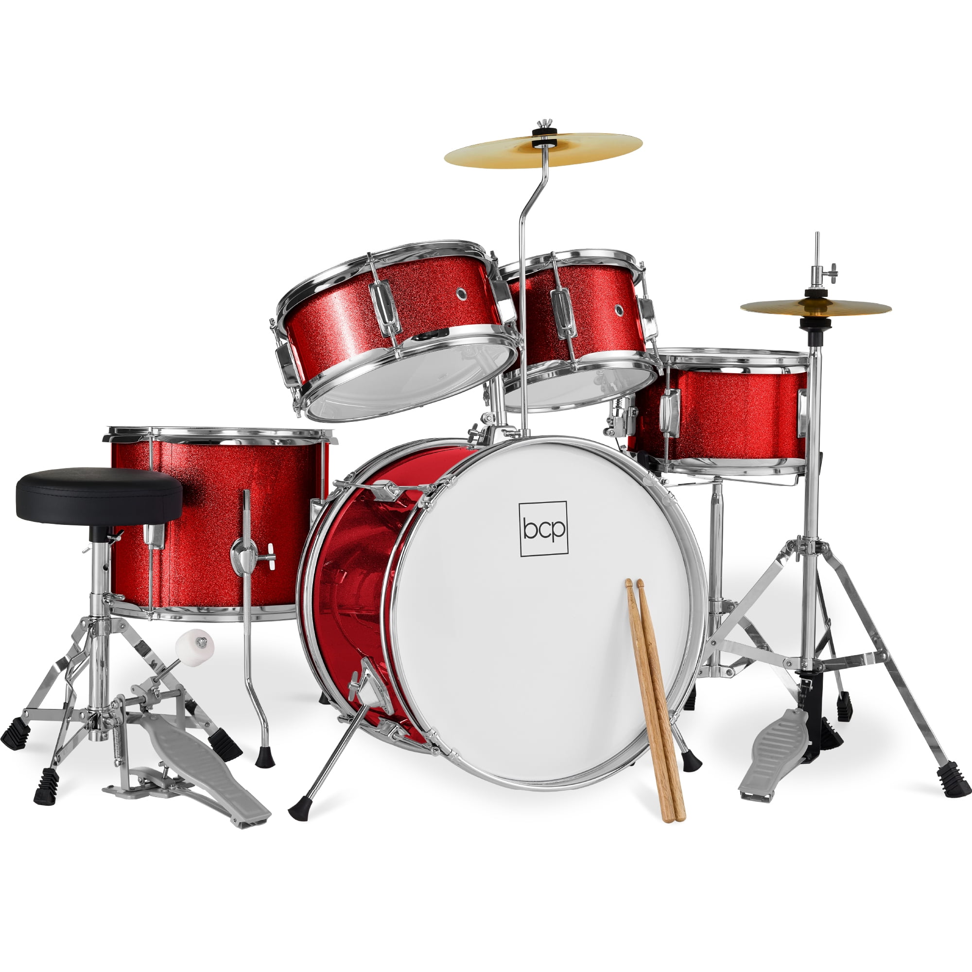 Best Choice Products 5-Piece Kids Beginner Junior Drum Set, Percussion ...