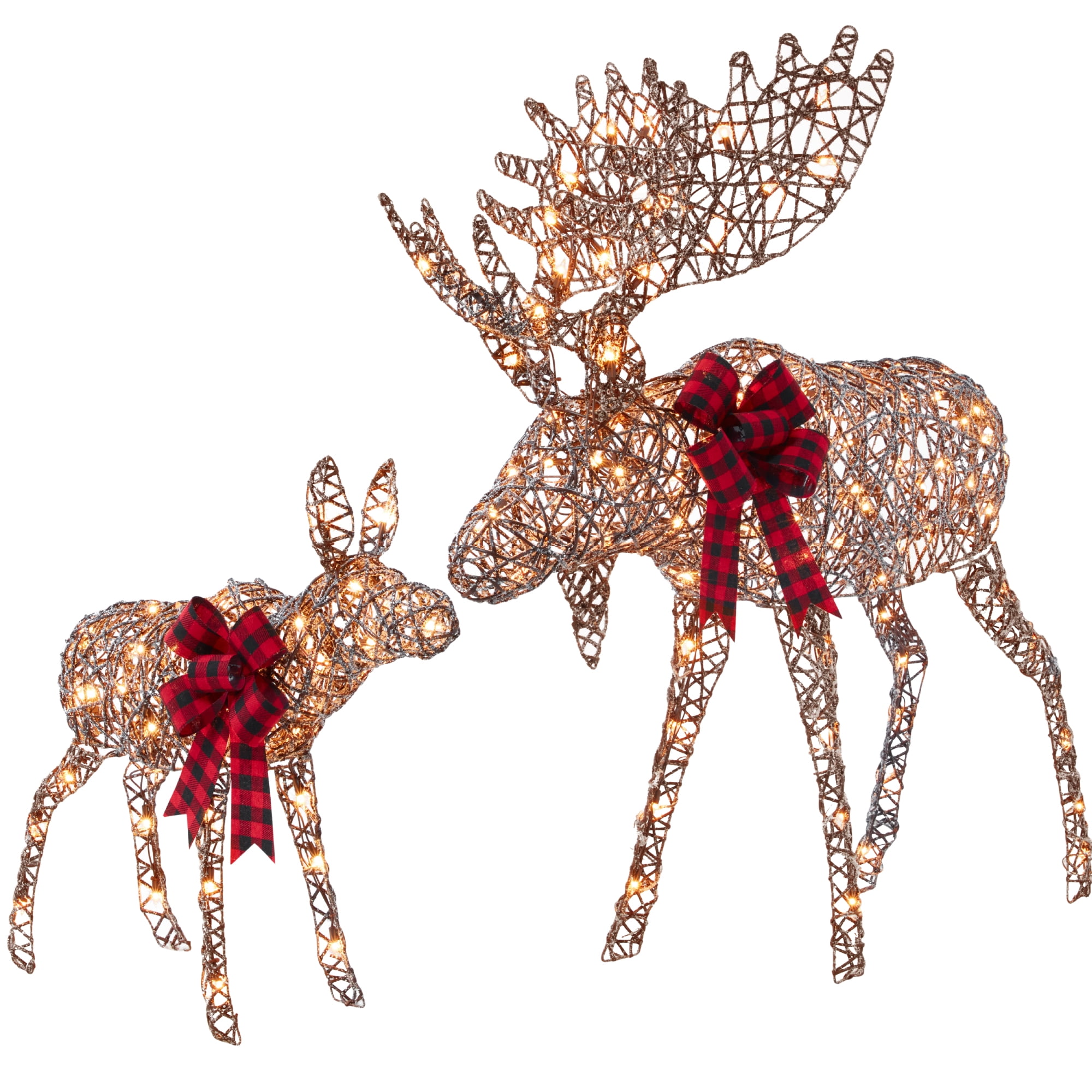 Best Choice Products 5ft 2-Piece Moose Family Lighted Christmas Yard ...