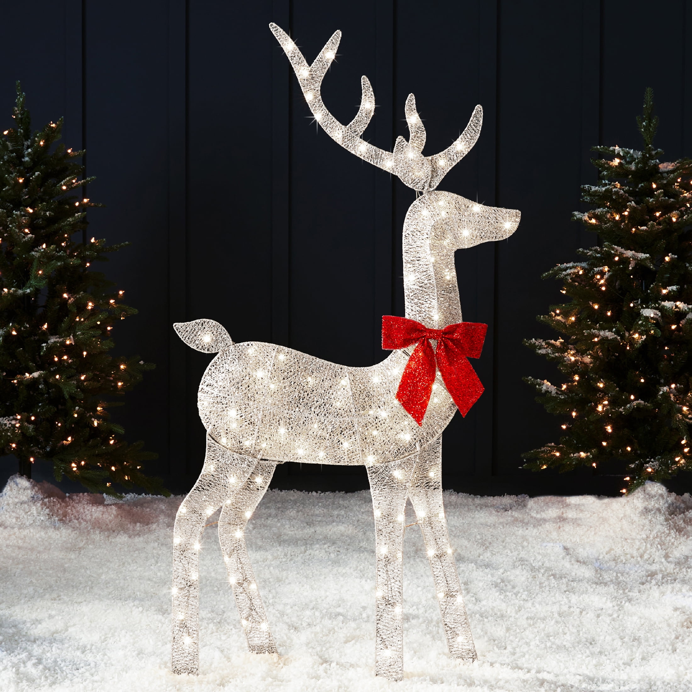 Best Choice Products 5ft Lighted 2D Christmas Buck Outdoor Yard Decoration w/ 105 LED Lights ...