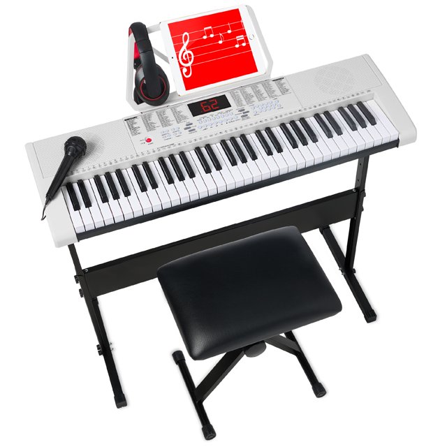 Best Choice Products 61-Key Beginners Electronic Keyboard Piano Set w ...
