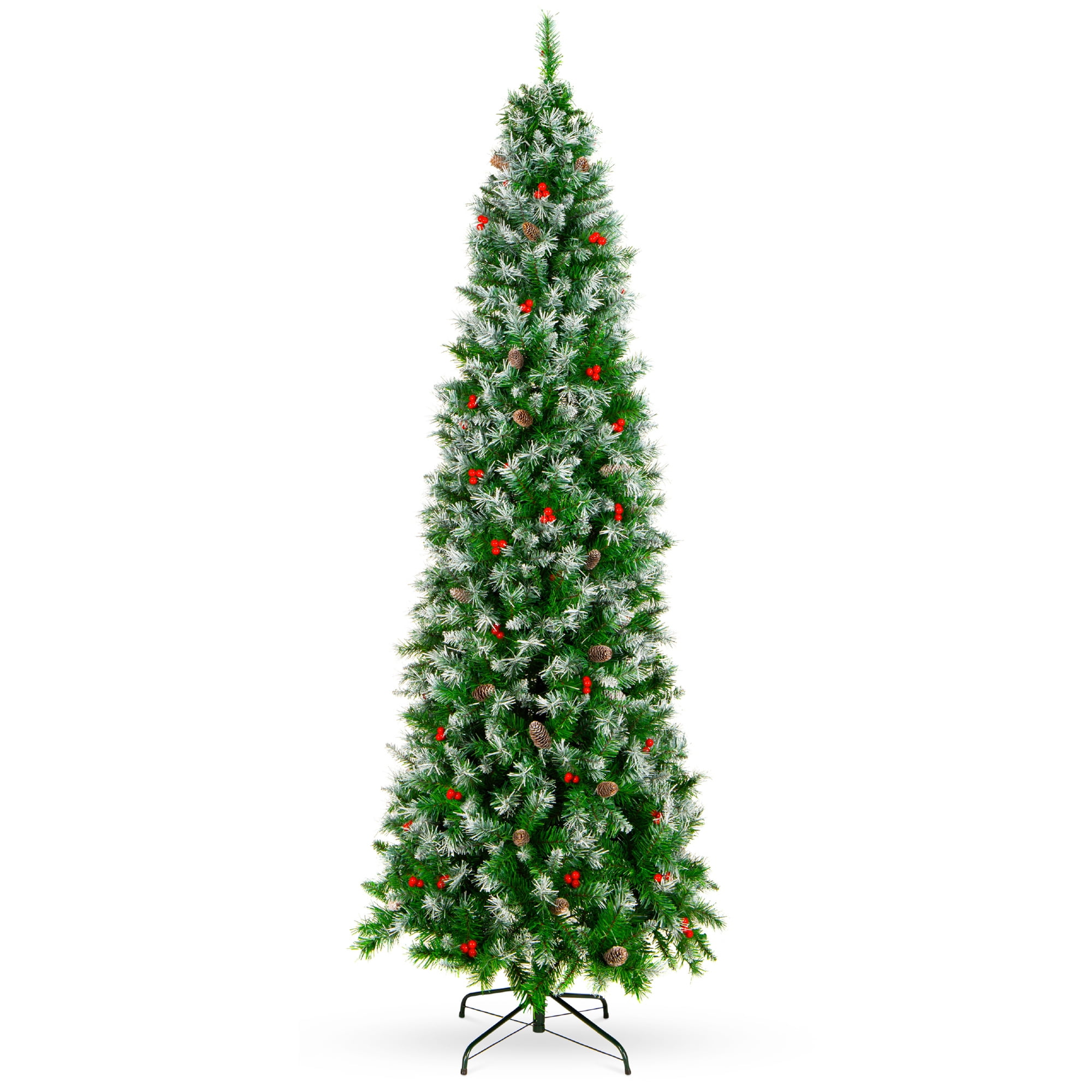 Best Choice Products 6ft Pre-Decorated Partially Flocked Holiday ...
