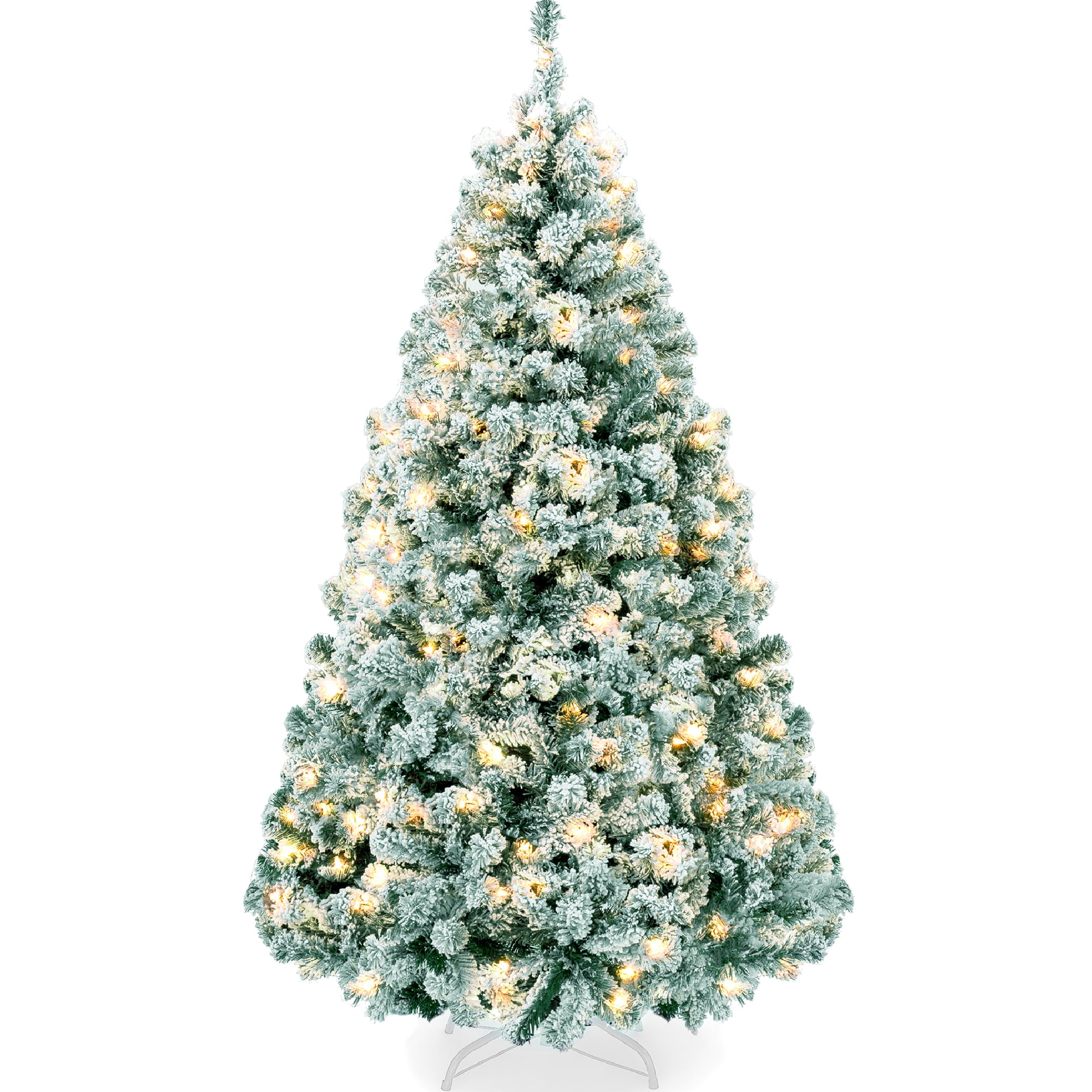 Best Choice Products 6ft Pre-Lit Sage Green Christmas Pine Tree w ...