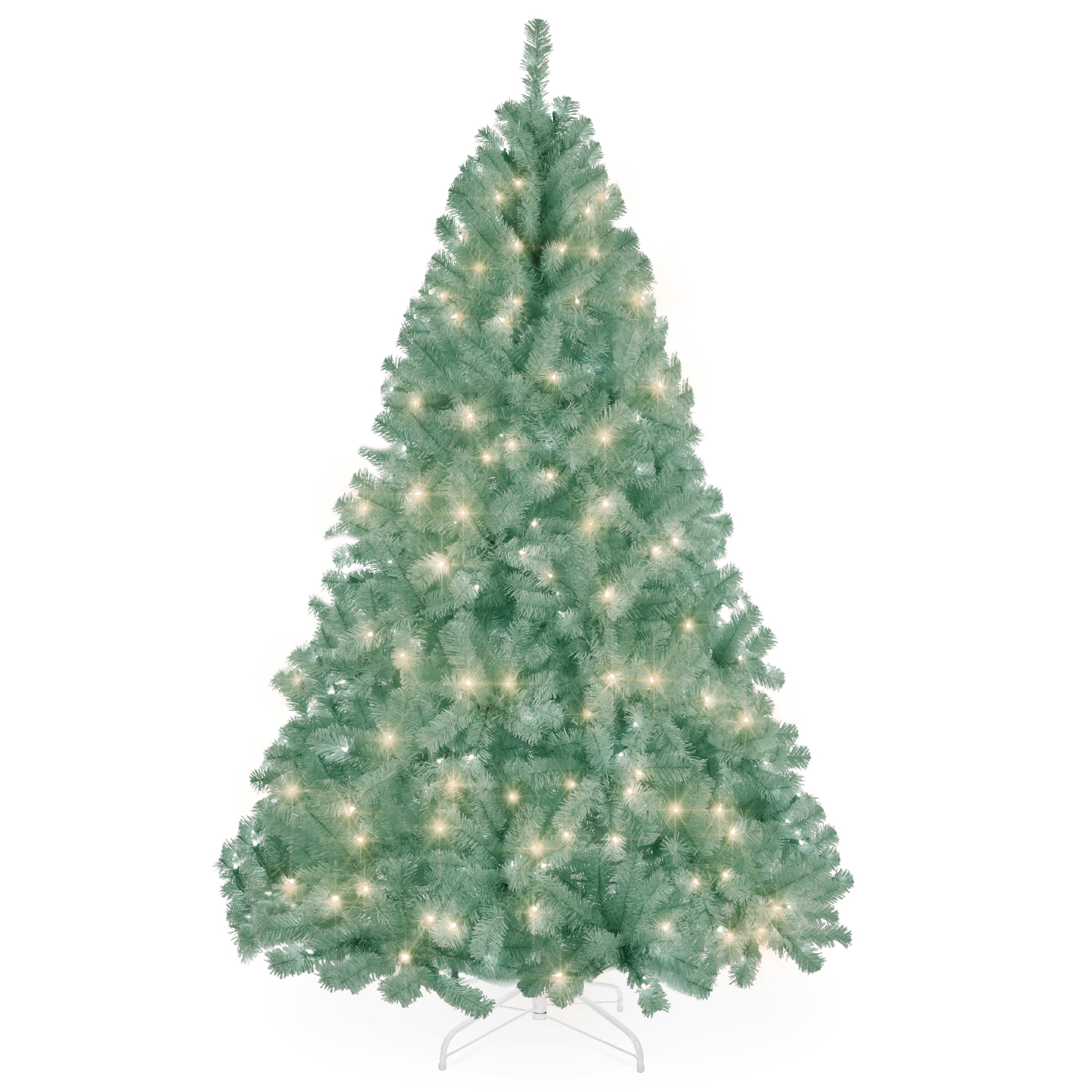 Best Choice Products 6ft Pre-Lit Sage Green Christmas Tree, Artificial ...