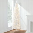 Best Choice 6ft Pre-Lit Slim White Pencil Christmas Tree, Foldable Base ...