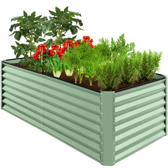 Gianna Metal Raised Garden Bed, 6x3x2ft Outdoor Planter Box, Raised ...