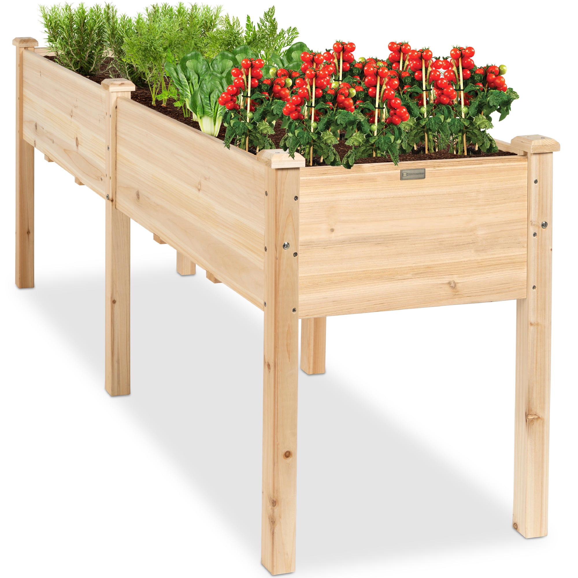 Best Choice Products 72x24x30in Raised Garden Bed, Elevated Wood ...