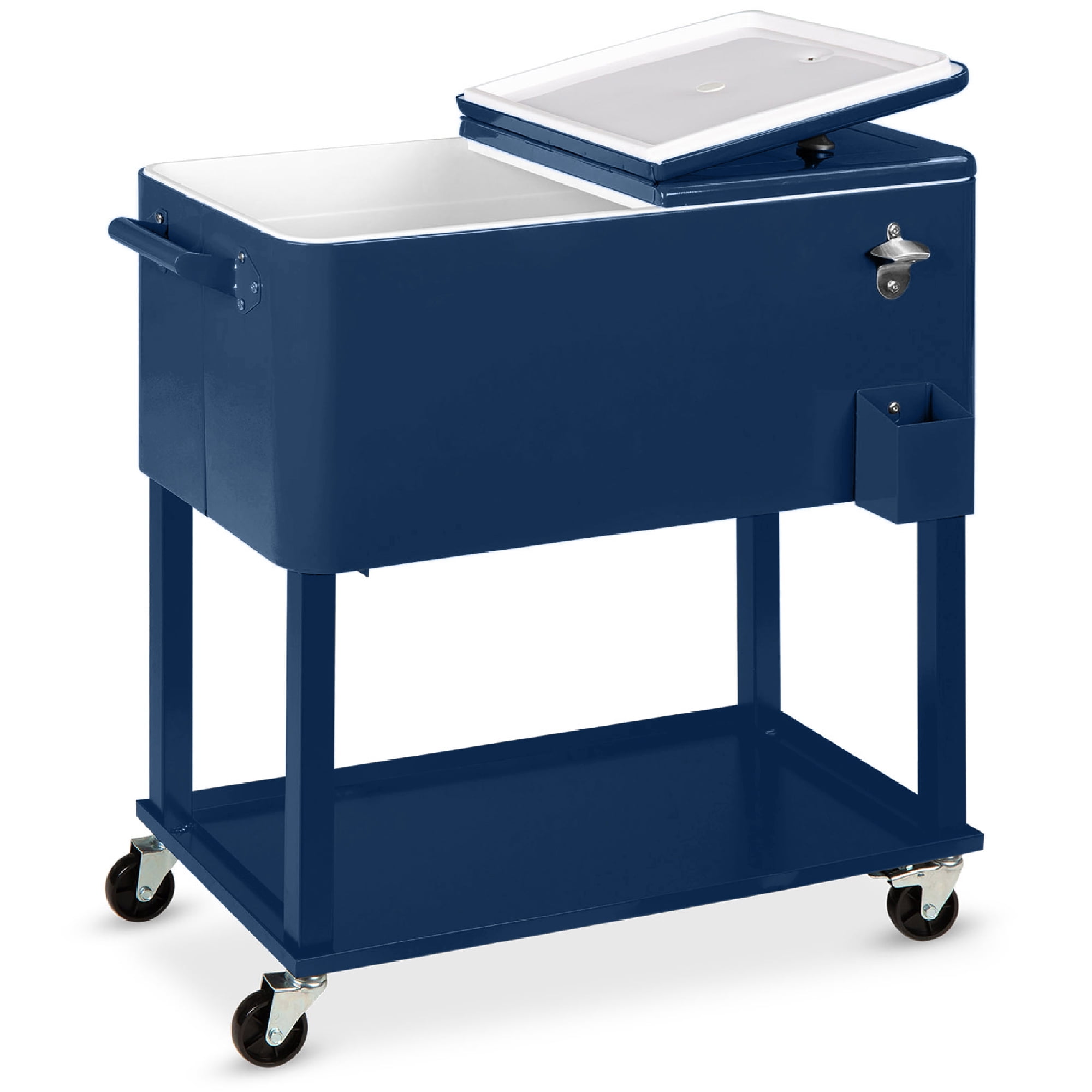 Best Choice Products 80qt Steel Rolling Cooler Cart w/ Bottle Opener ...