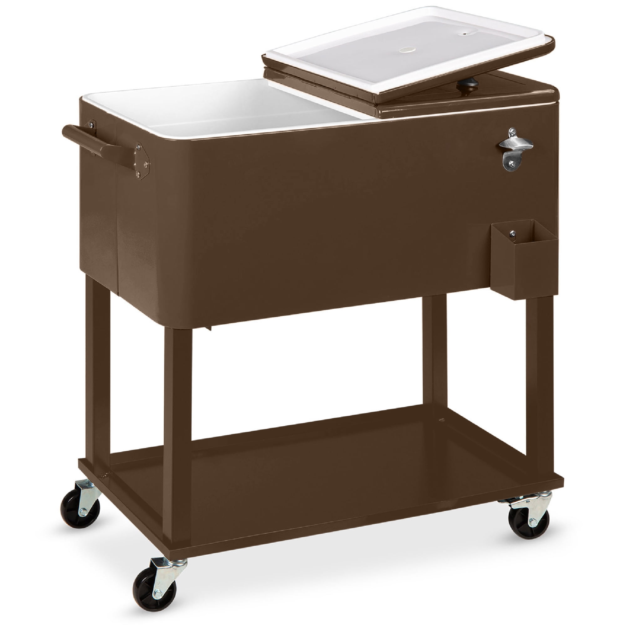 Best Choice Products 80qt Steel Rolling Cooler Cart w/ Bottle Opener ...