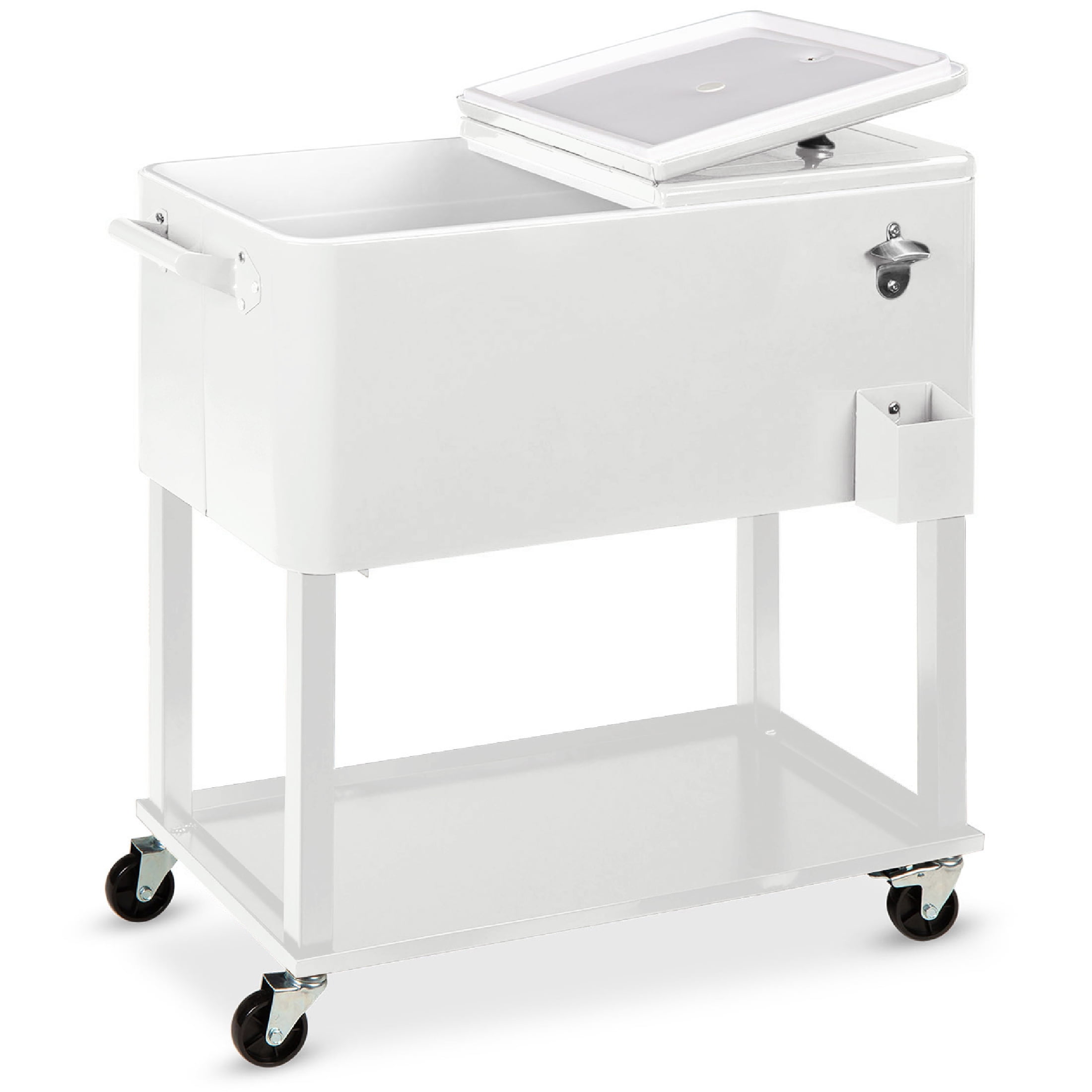 Best Choice Products 80qt Steel Rolling Cooler Cart w/ Bottle Opener ...