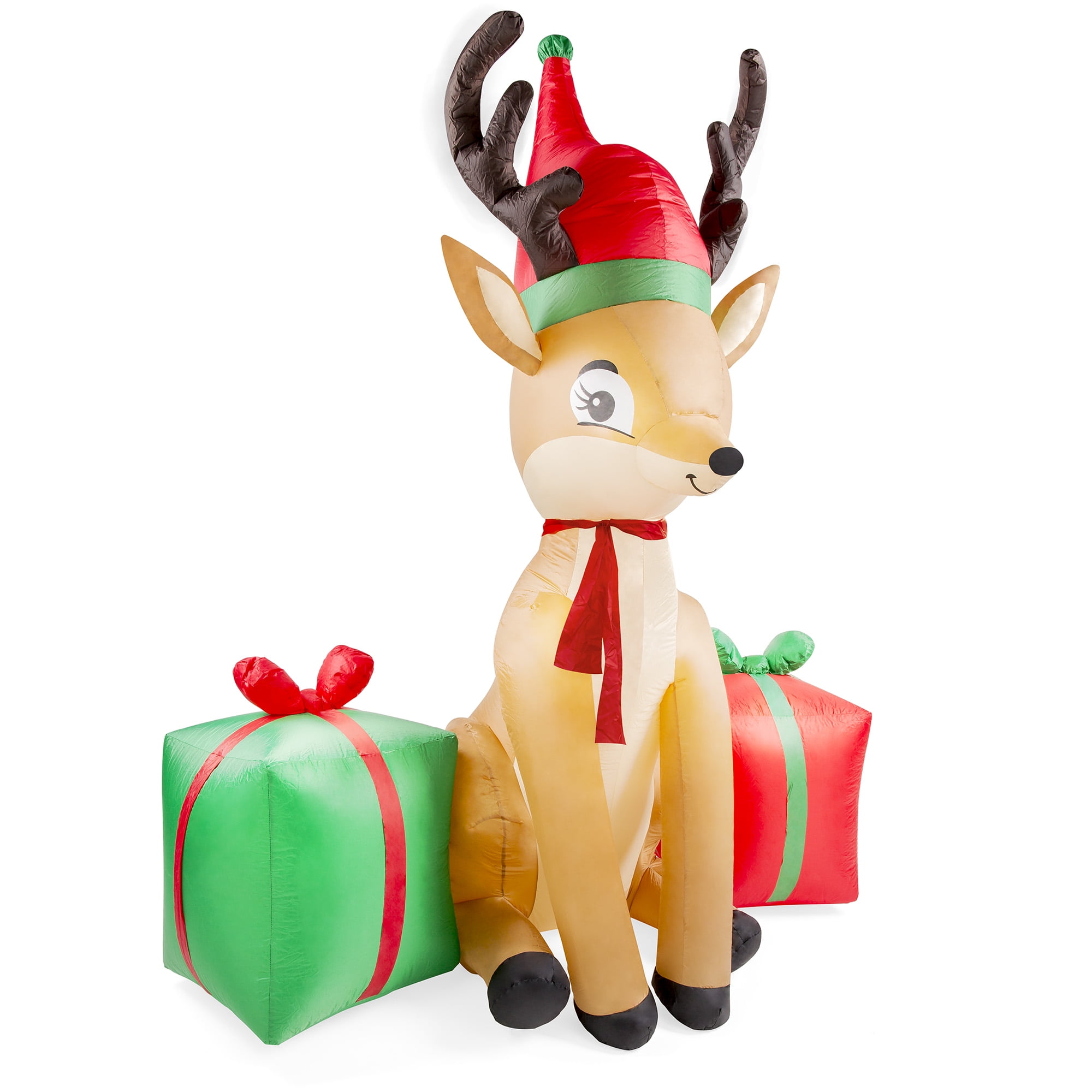 Best Choice Products 8ft Pre-Lit Inflatable Christmas Reindeer ...