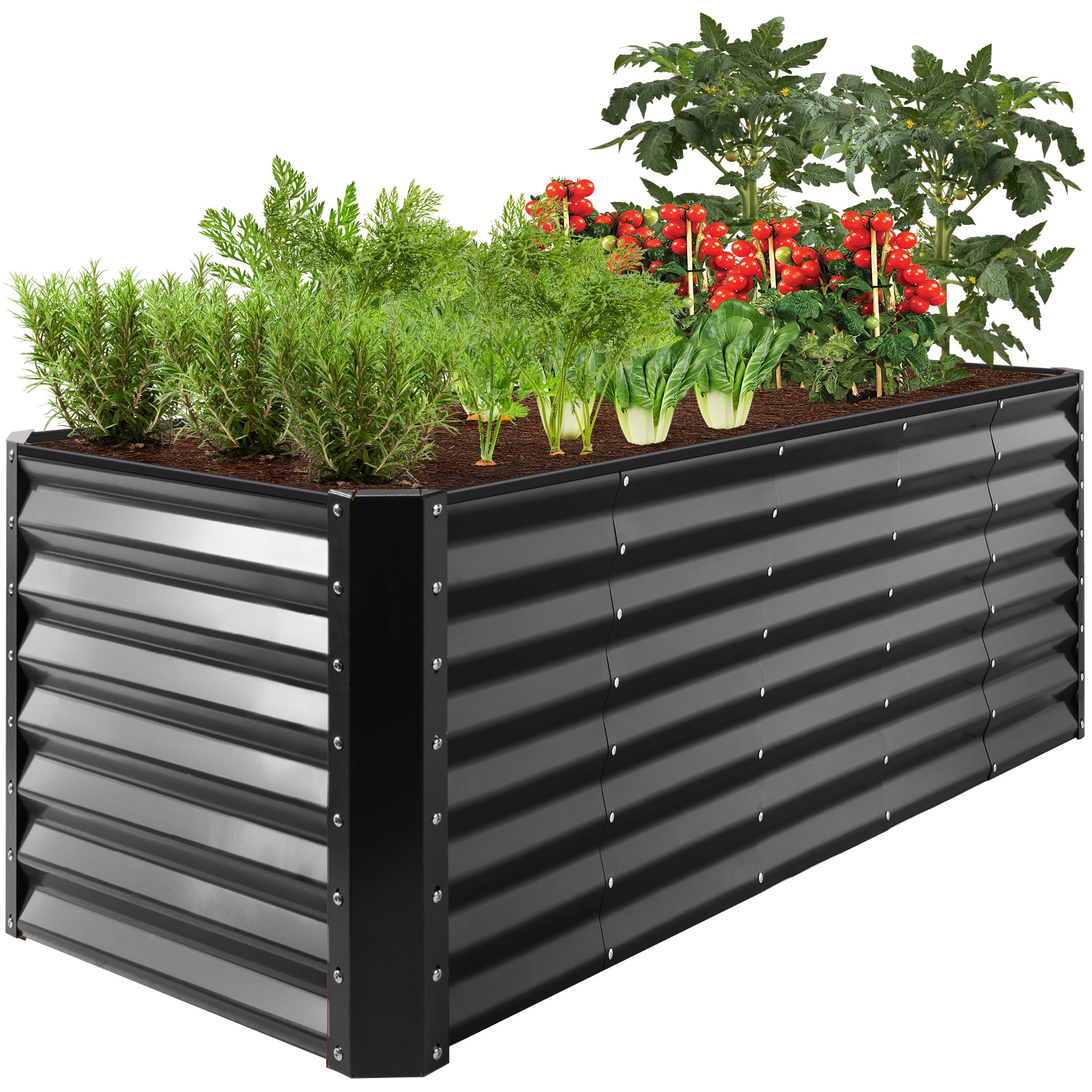 Best Choice Products 8x2x2ft Outdoor Metal Raised Garden Bed, Planter ...