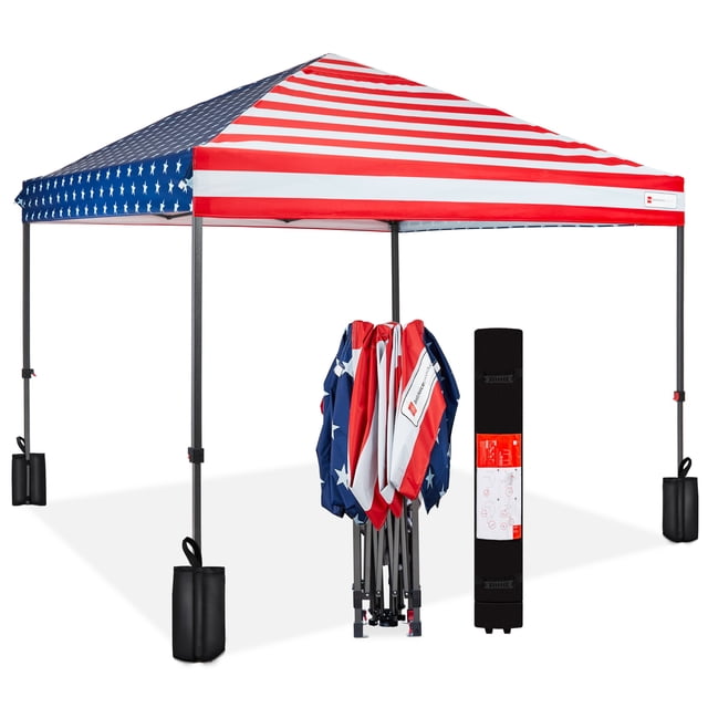 Best Choice 8x8ft Pop Up Canopy Tent, Easy Setup, UV-Resistant, Wheeled ...