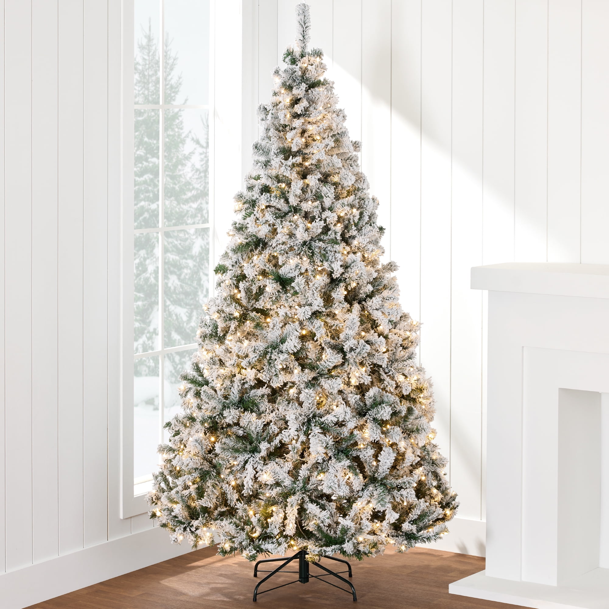 Best Choice Products 9ft Pre-Lit Holiday Christmas Pine Tree w/ Snow ...