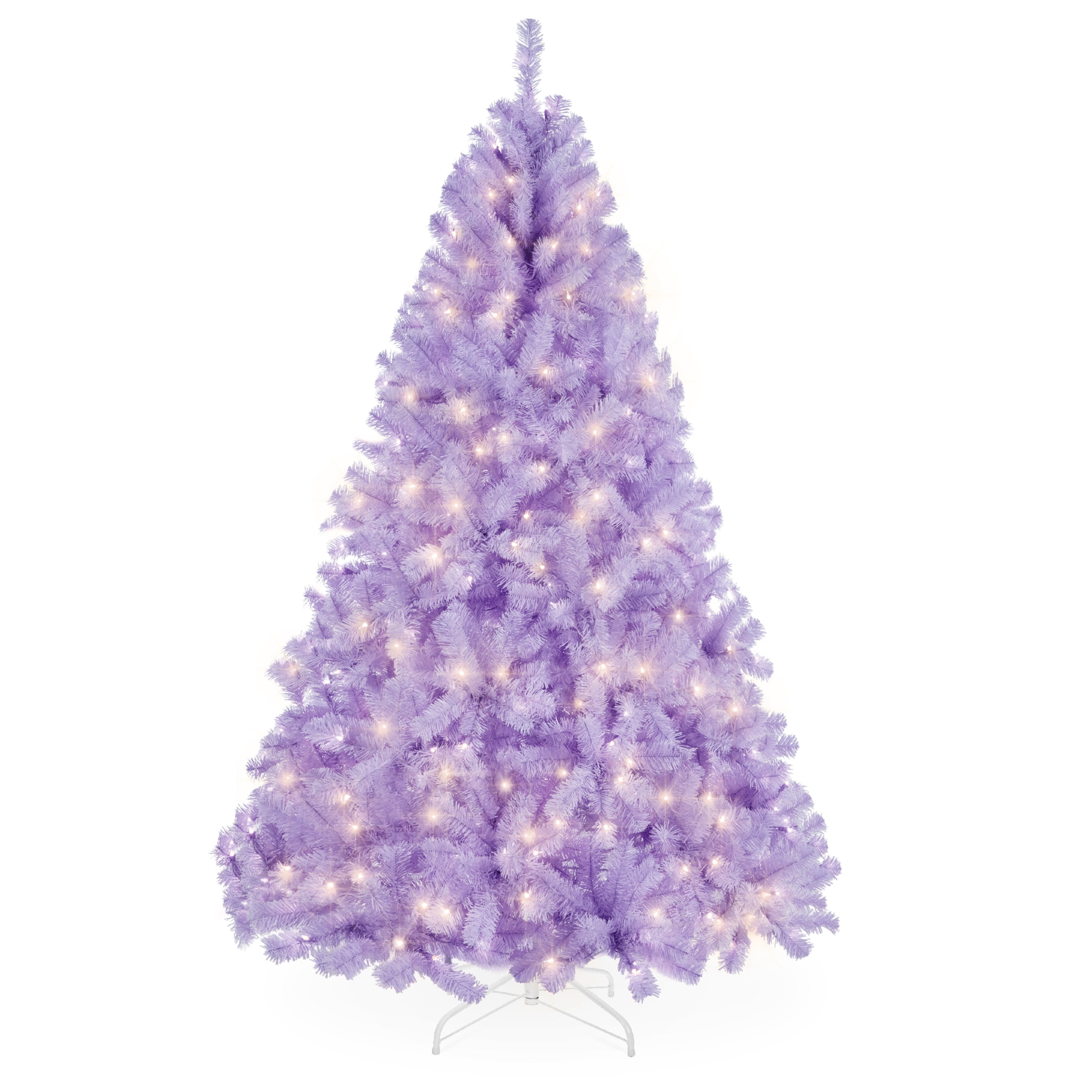 Best Choice Products 9ft Pre-Lit Lavender Christmas Tree, Artificial ...
