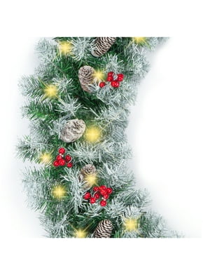 Flocked Christmas Garlands - Walmart.com