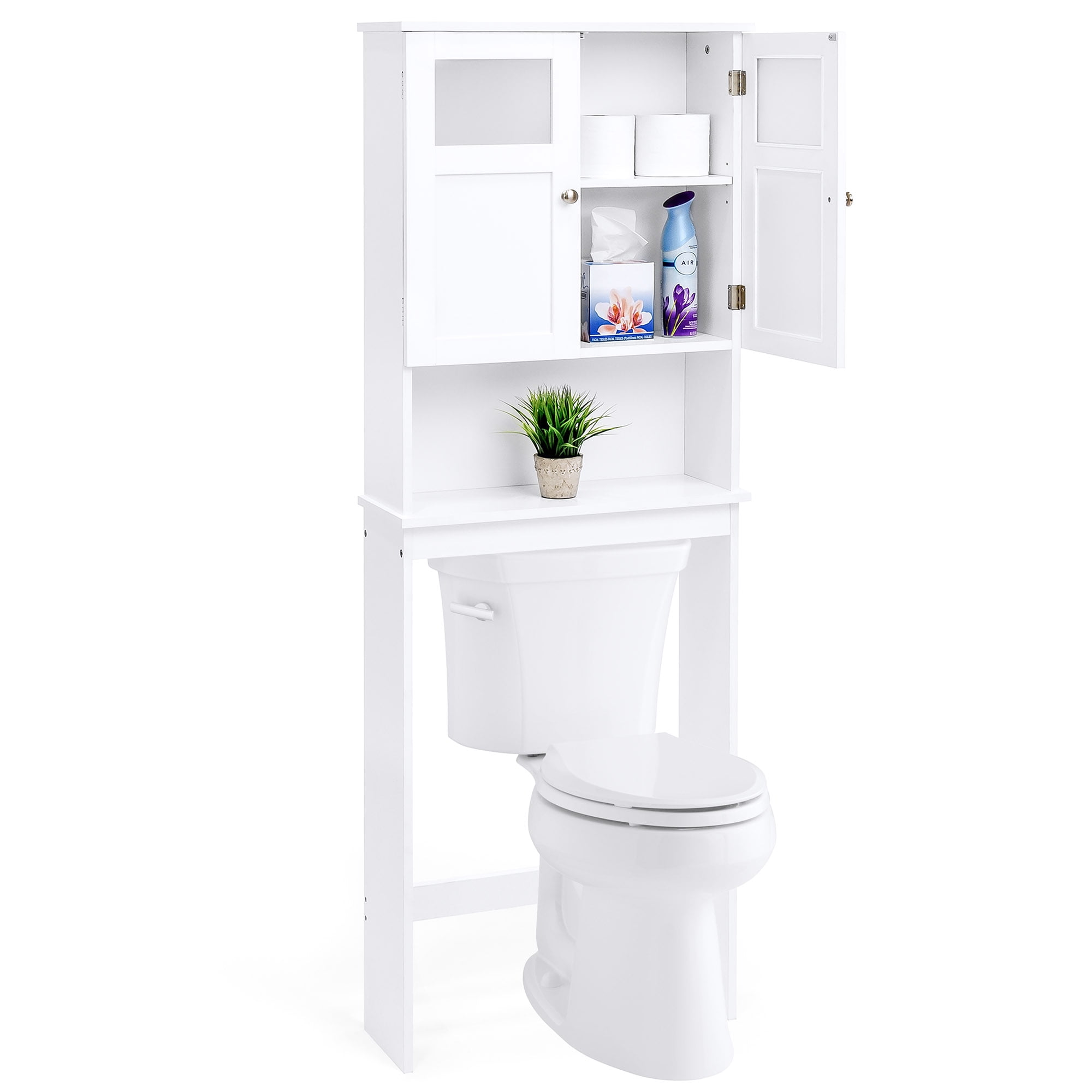 Best Choice Products Bathroom Over-the-Toilet Space Saver Double Door ...