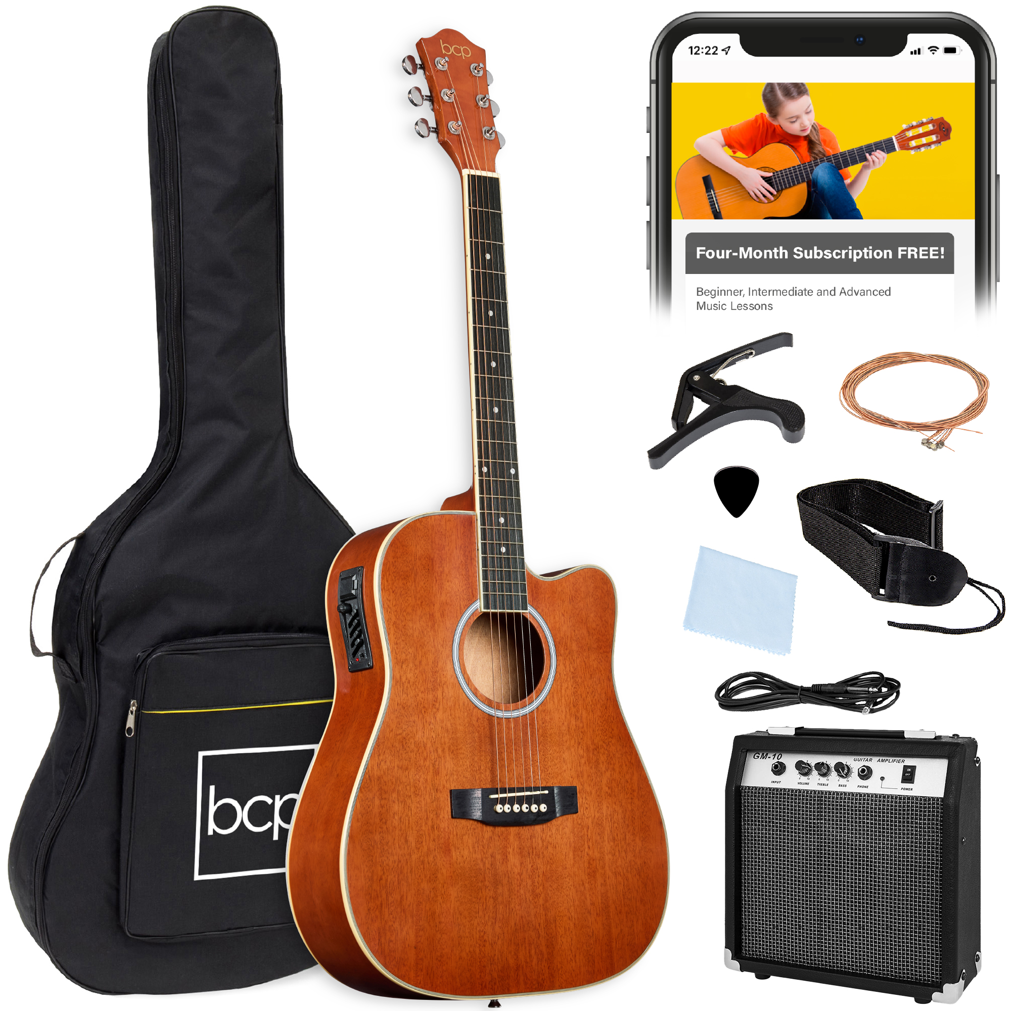 Best Choice Products Beginner Acoustic Electric Guitar Starter Set 41in ...