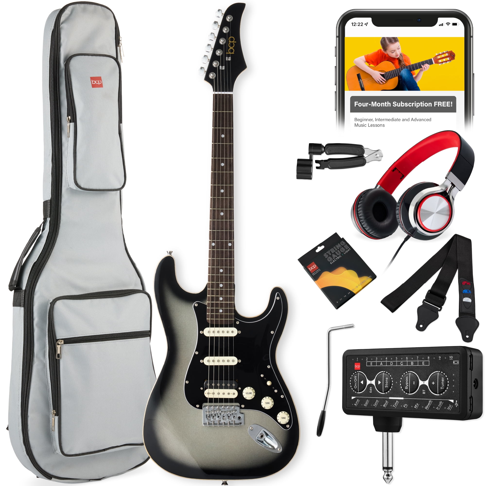 Best Choice Products Beginner HSS Electric Guitar Kit w/ Headphone Amp ...