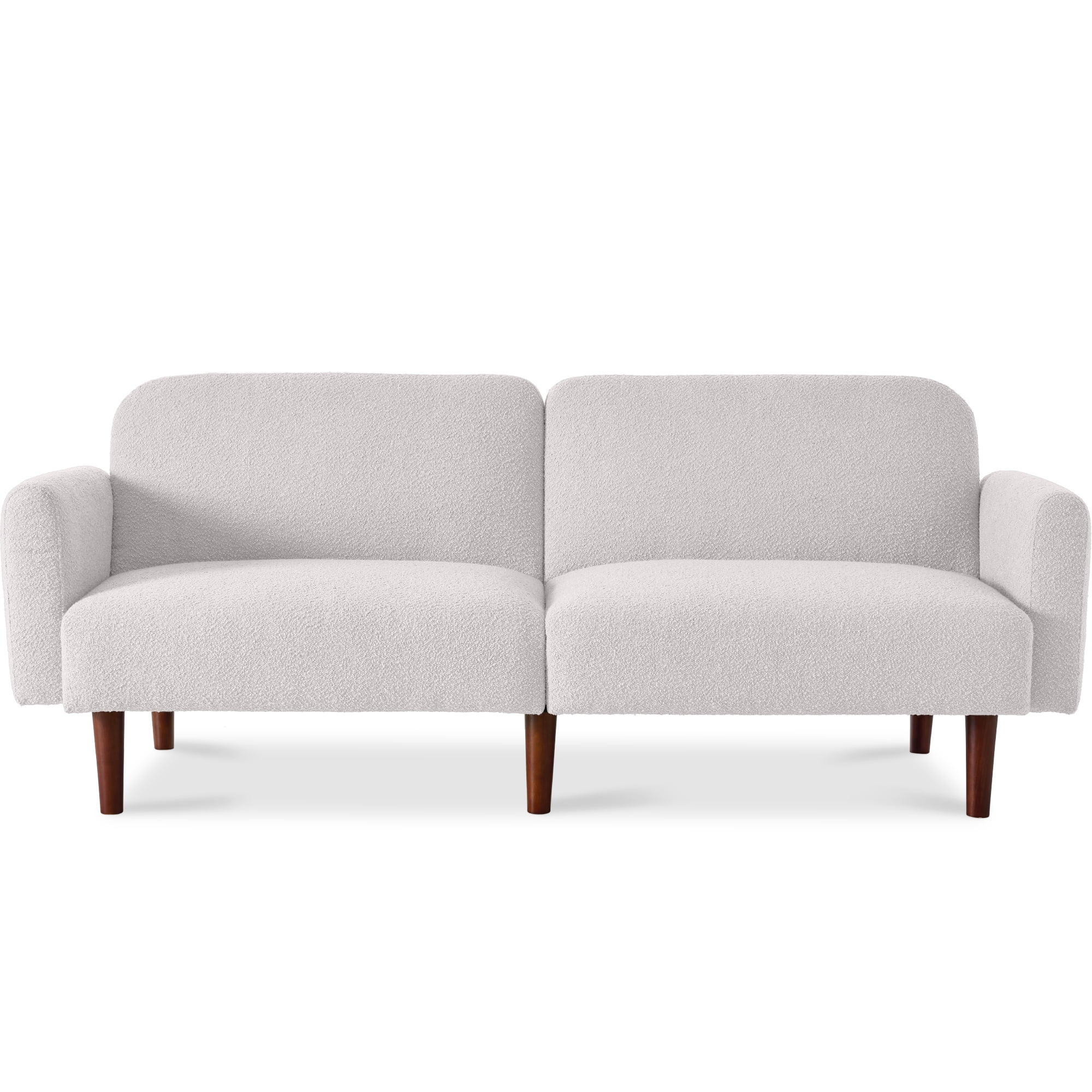 Best Choice Products Curved Convertible Futon, Boucle Fabric Split-Back ...