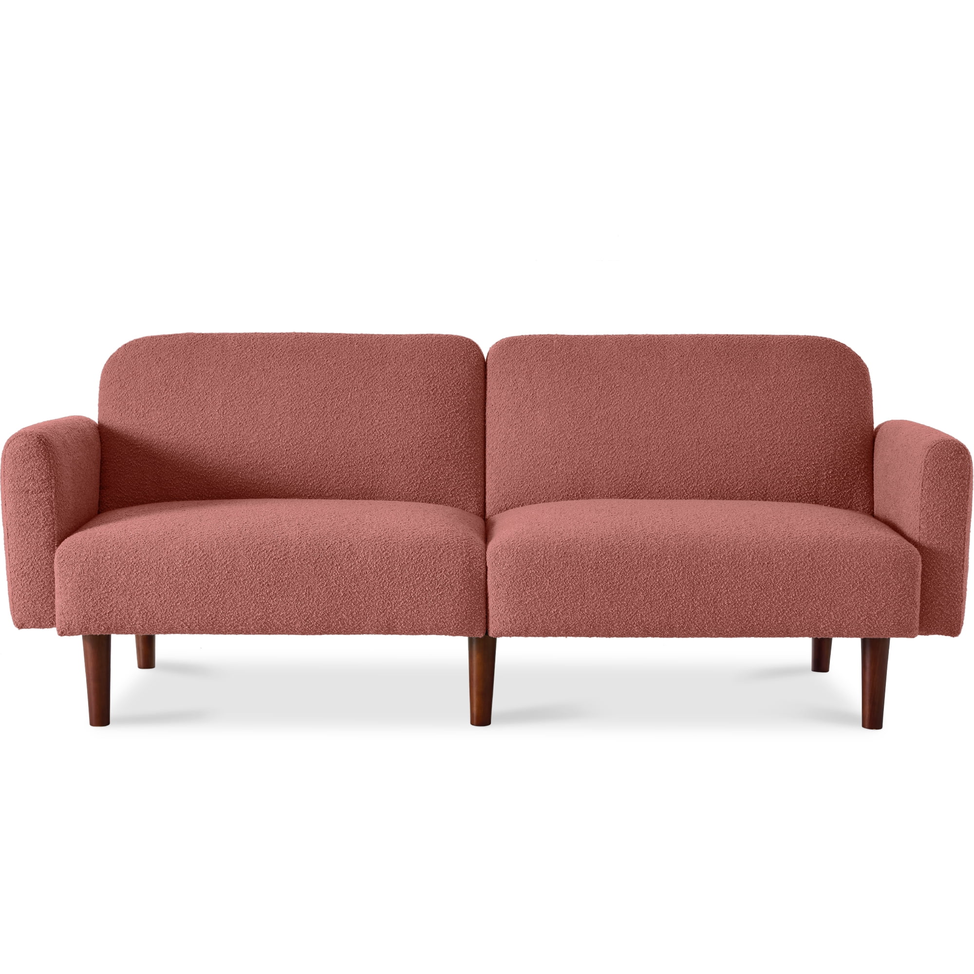 Best Choice Products Curved Convertible Futon, Boucle Fabric Split-Back ...