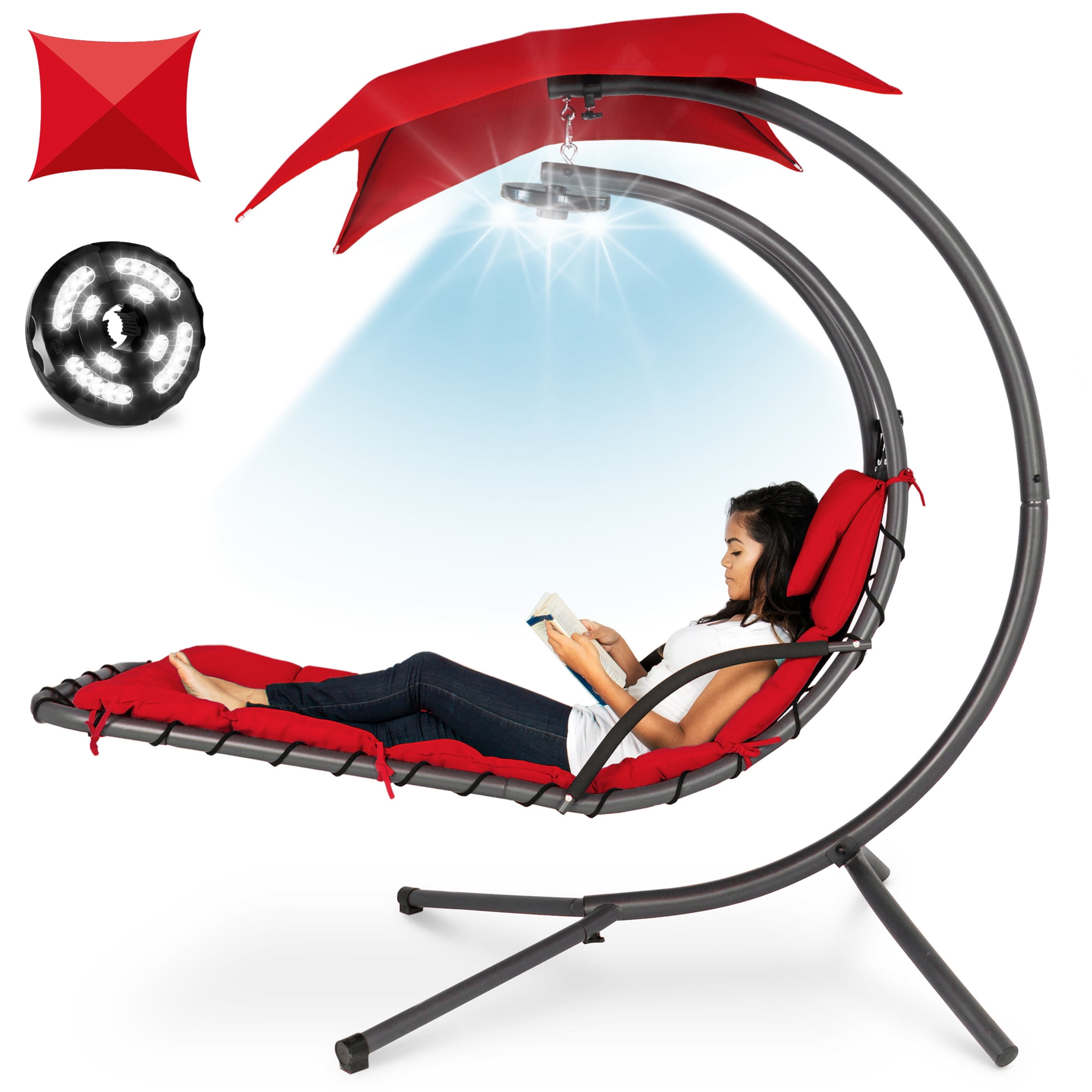 Hanging curved steel chaise lounge chair swing store