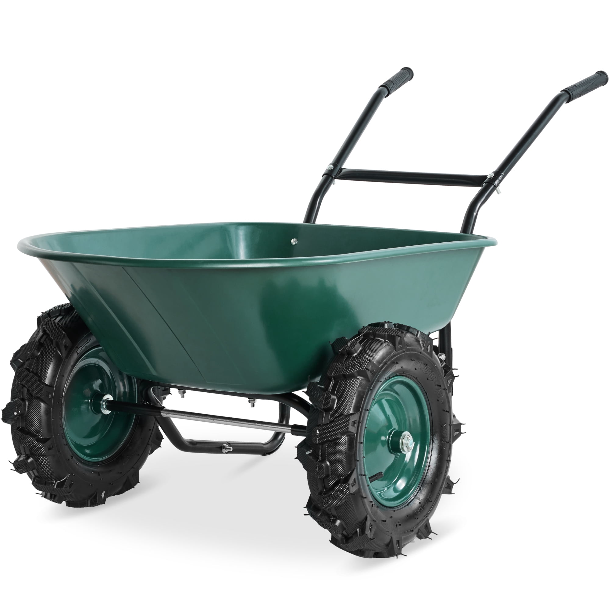 Best Choice Products 16" Performance Tires Dual-Wheel Wheelbarrow Cart ...