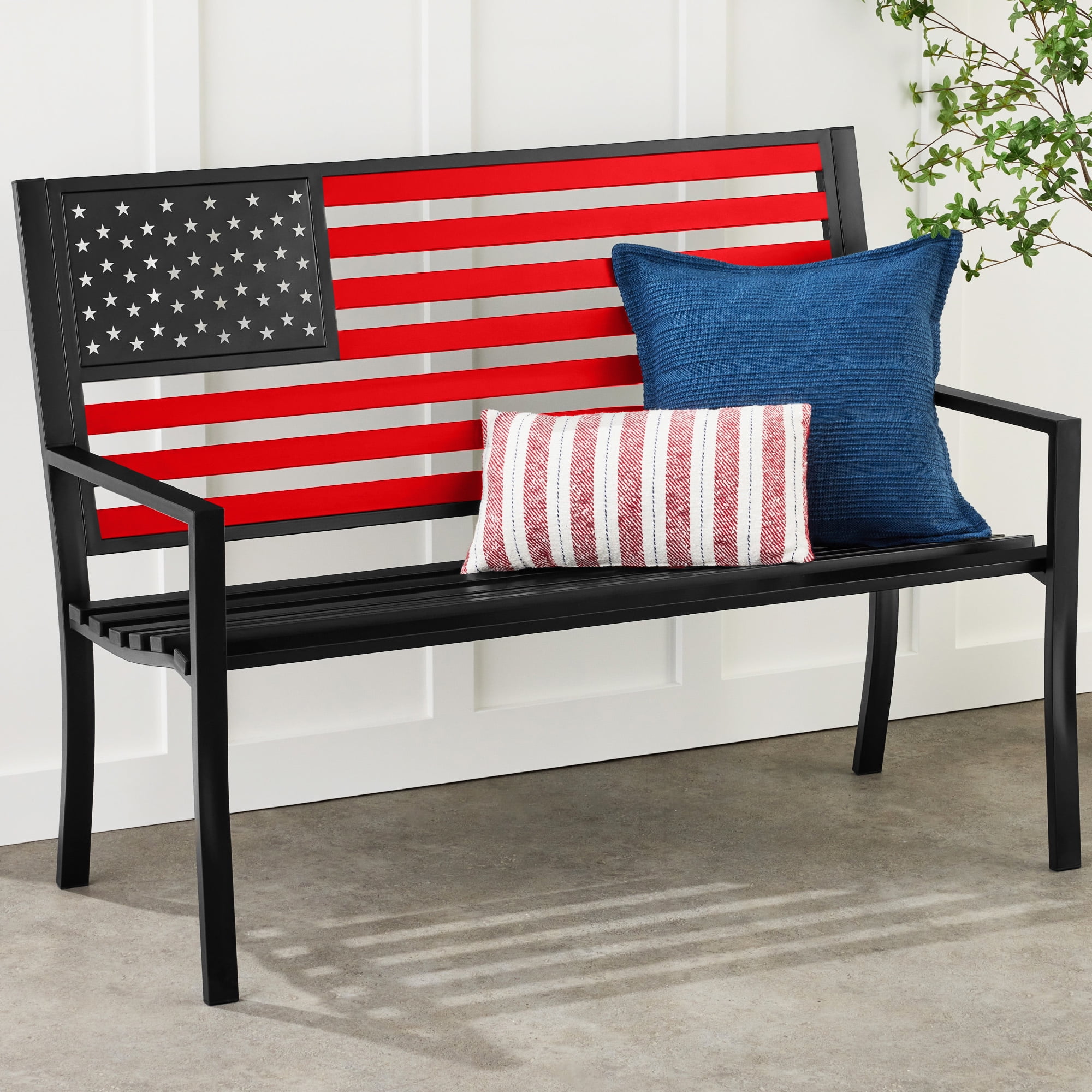 Best Choice Products American Flag Outdoor Bench, Steel Frame, 790lb ...