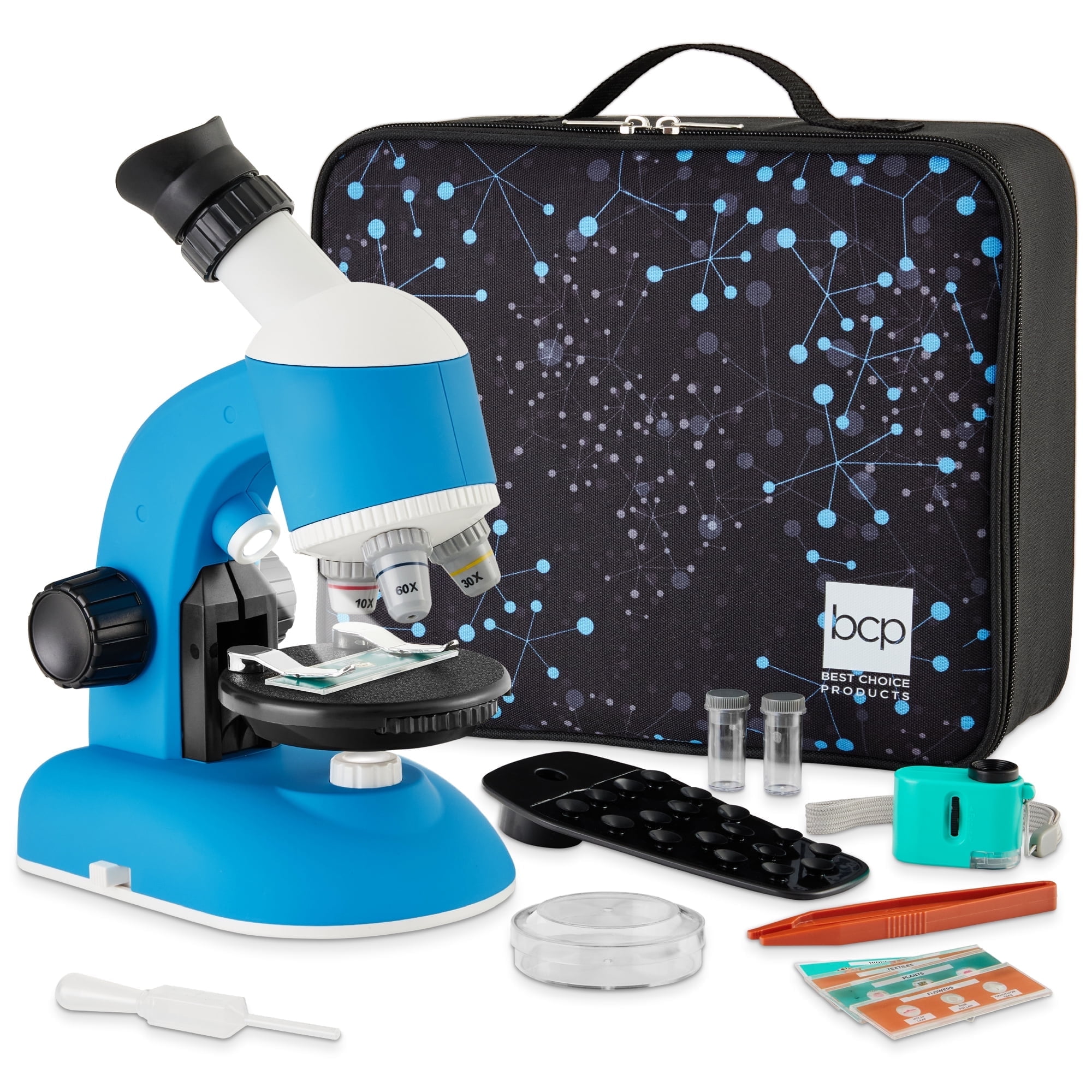 Best Choice Products Kids 30-Piece Microscope STEM Set w/ Carrying Case ...